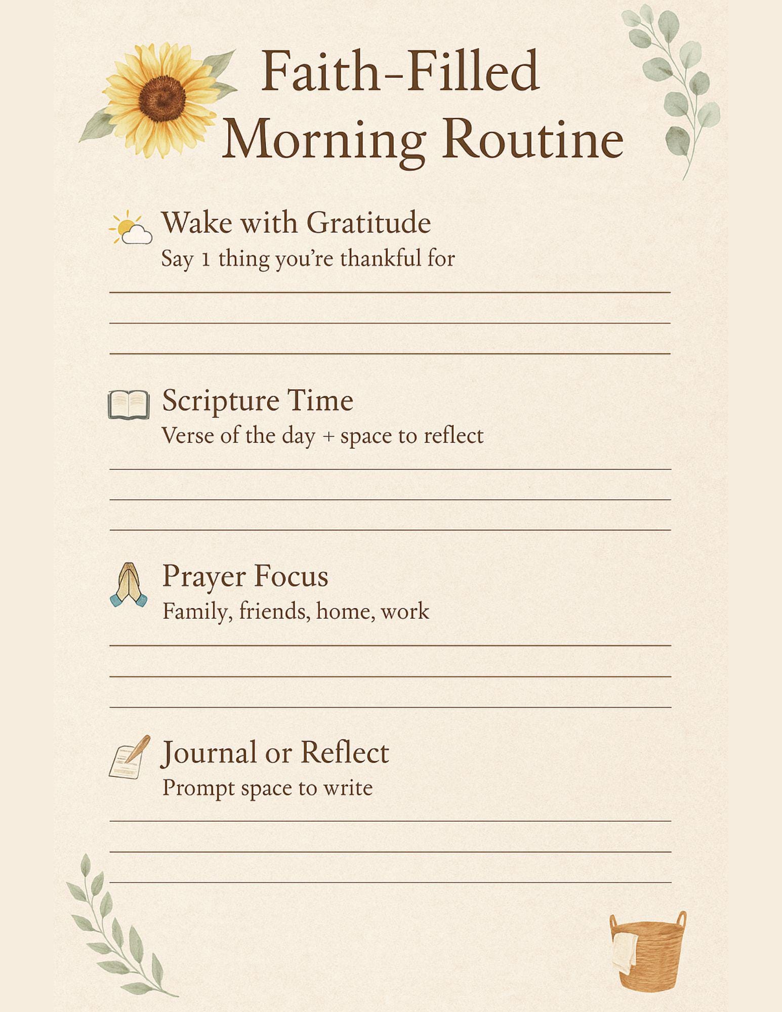 Faith-filled Morning Routine Printable | Christian Homemaking PDF ...