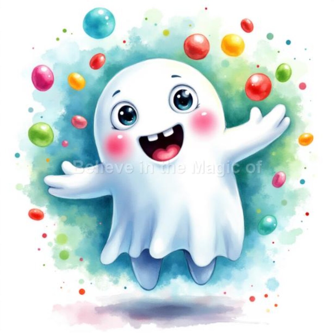 Friendly Ghosts & Candy Parade – 10 High-quality JPG Images – Cute ...