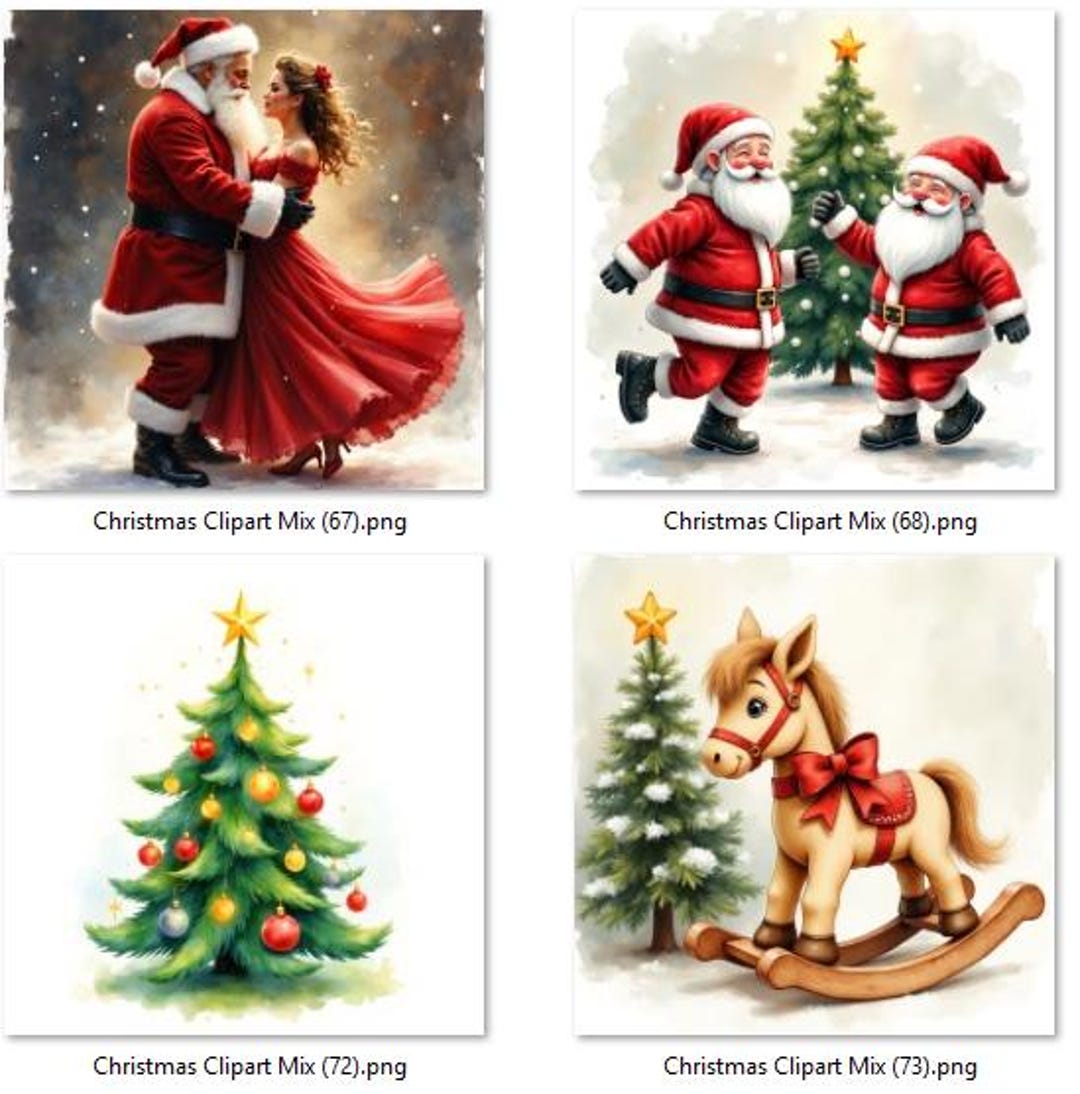 Pack de cliparts de Noël au format PNG • 160 fichiers numériques ...