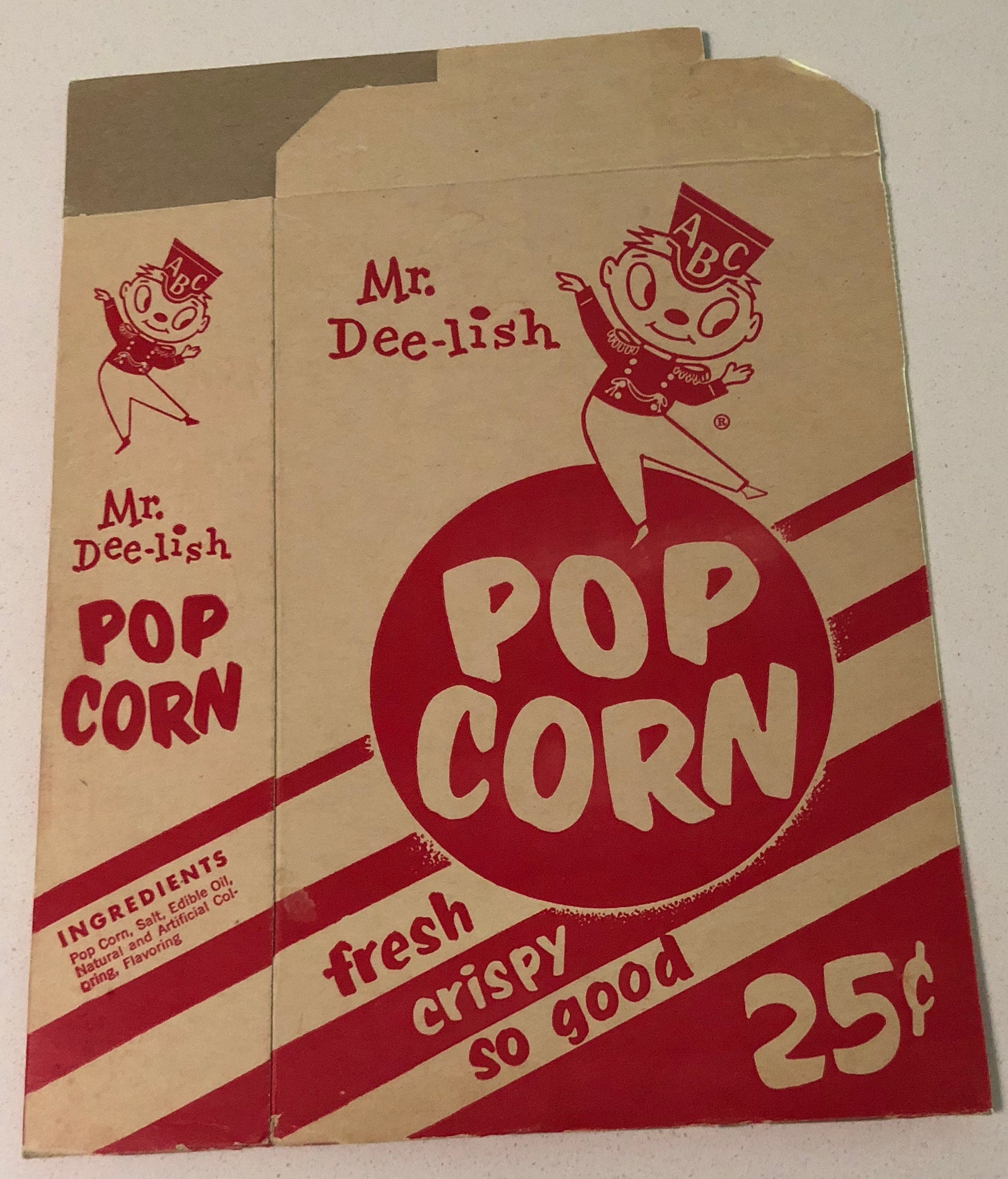 Vintage 50s Mr. Dee-Lish Pop Corn Boxes Ephemera NOS Mid Century ABC ...