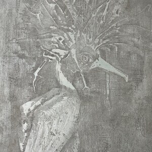 Rare Vintage Metal Printing Plate Abstract Birds Charles Shoemaker ...