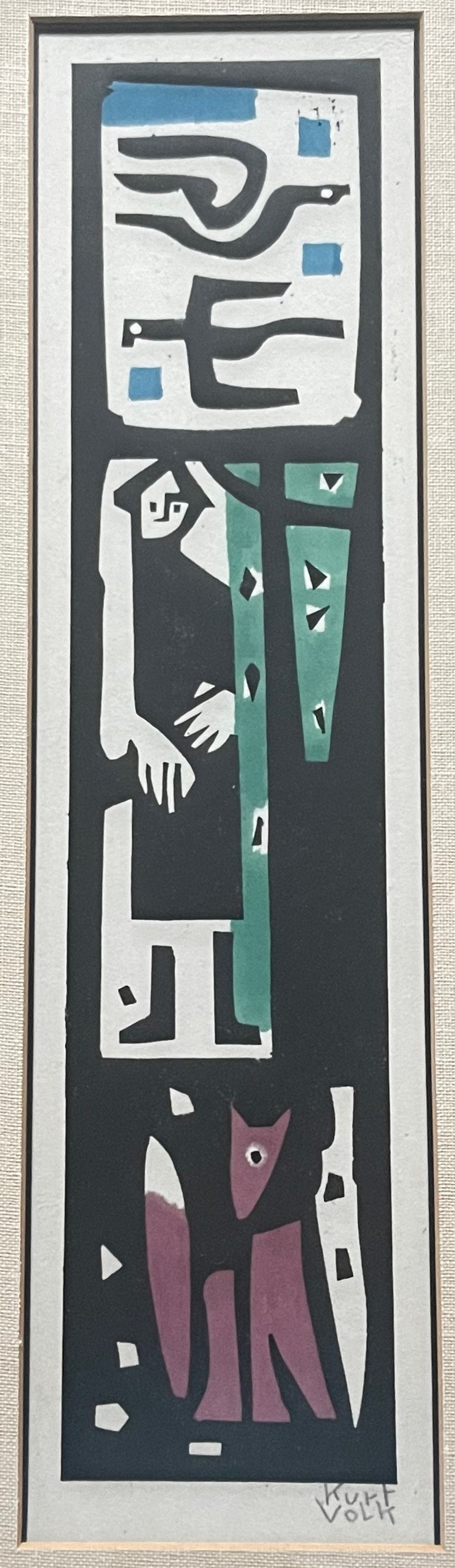 Vintage Abstract Kurt Volk Lithograph Print Mid Century Modern Wall ...