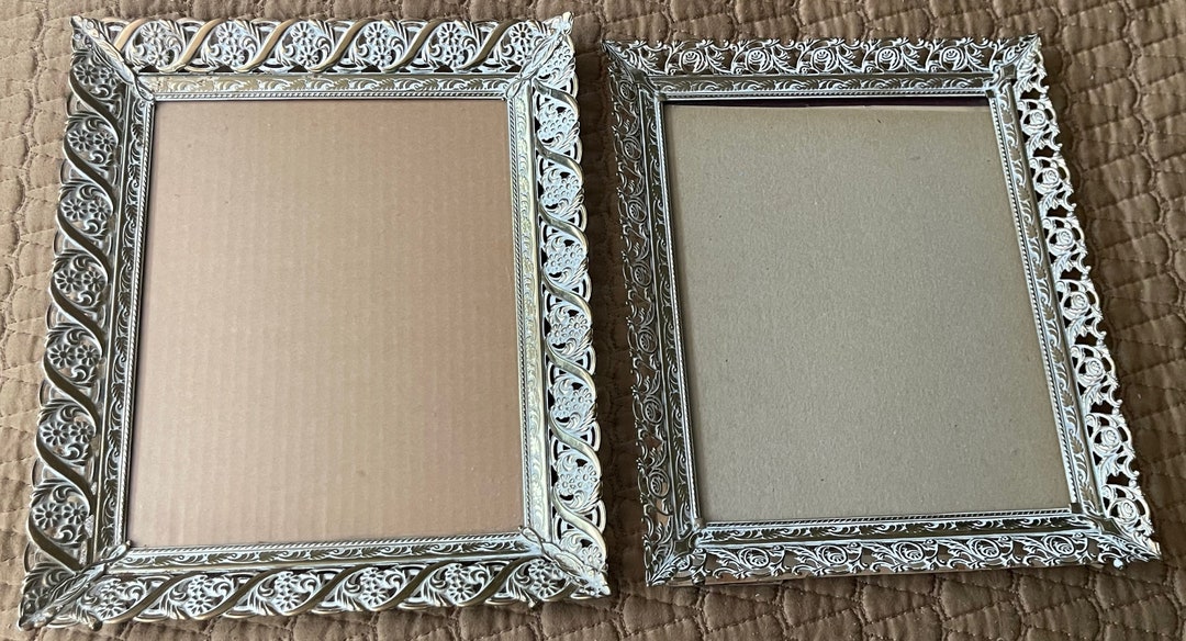 Pair Rectangular Decorative Vintage 60s Ornate Metal Picture Frames - Etsy