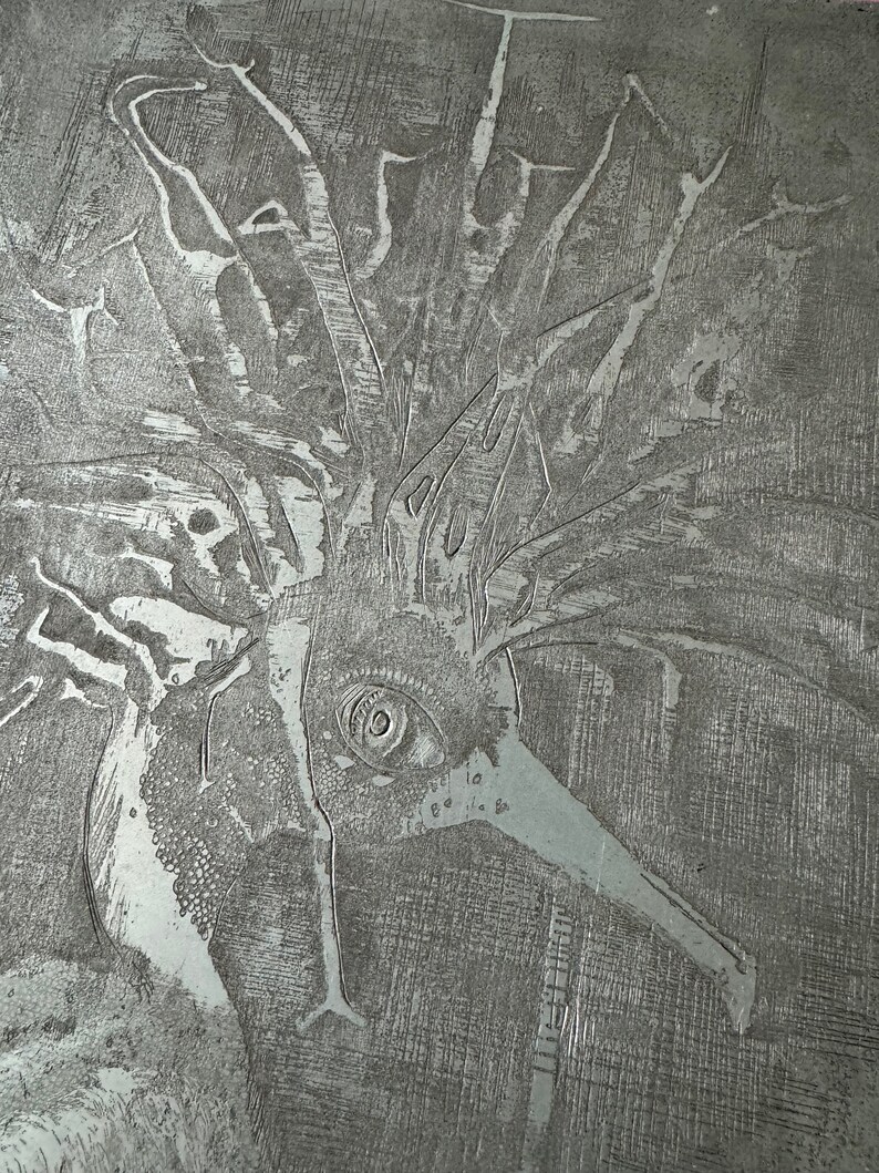 Rare Vintage Metal Printing Plate Abstract Birds Charles Shoemaker ...