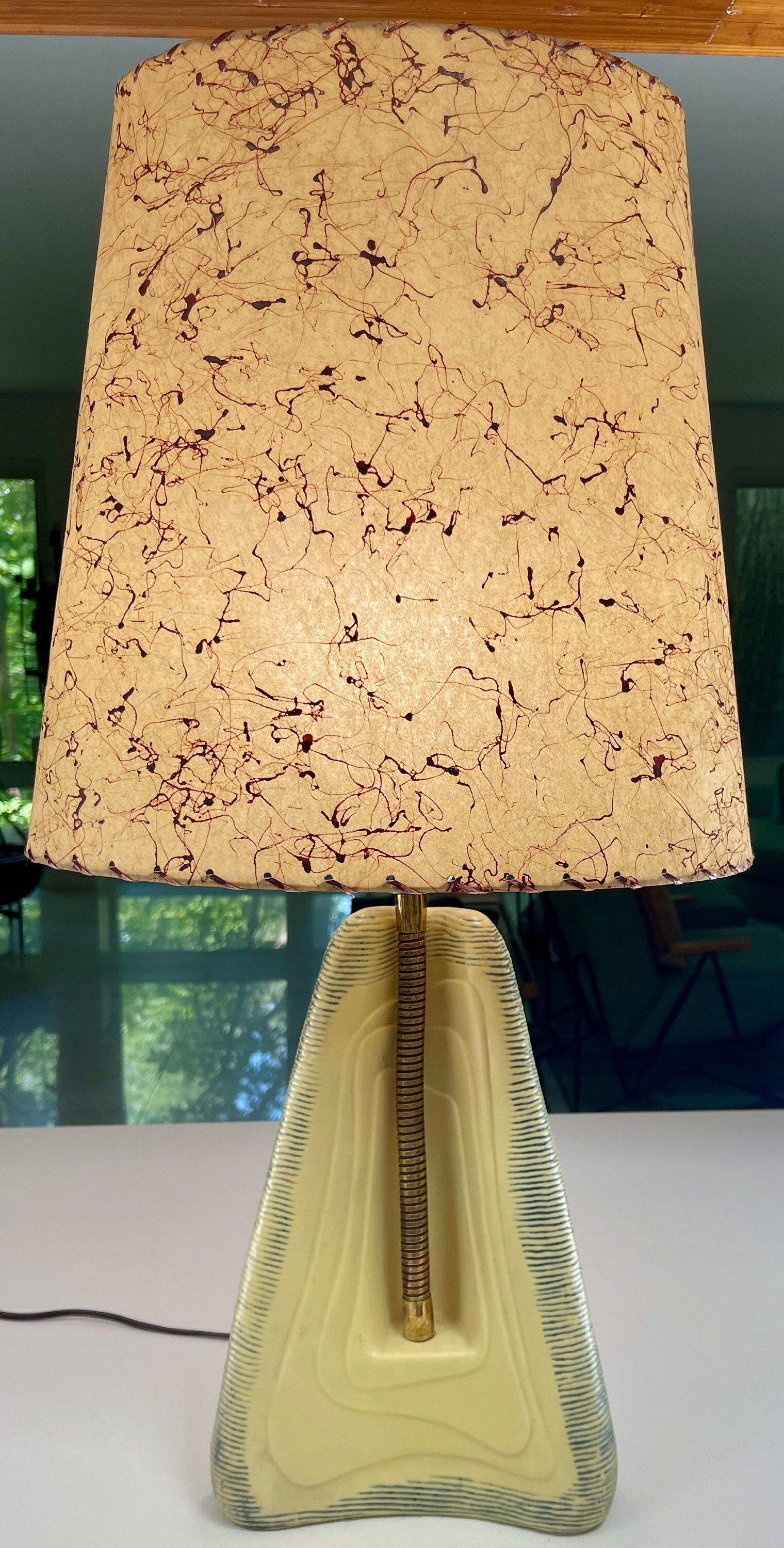 Vintage 1950s Freeform Amoeba Biomorphic Gooseneck Ceramic Lamp ...