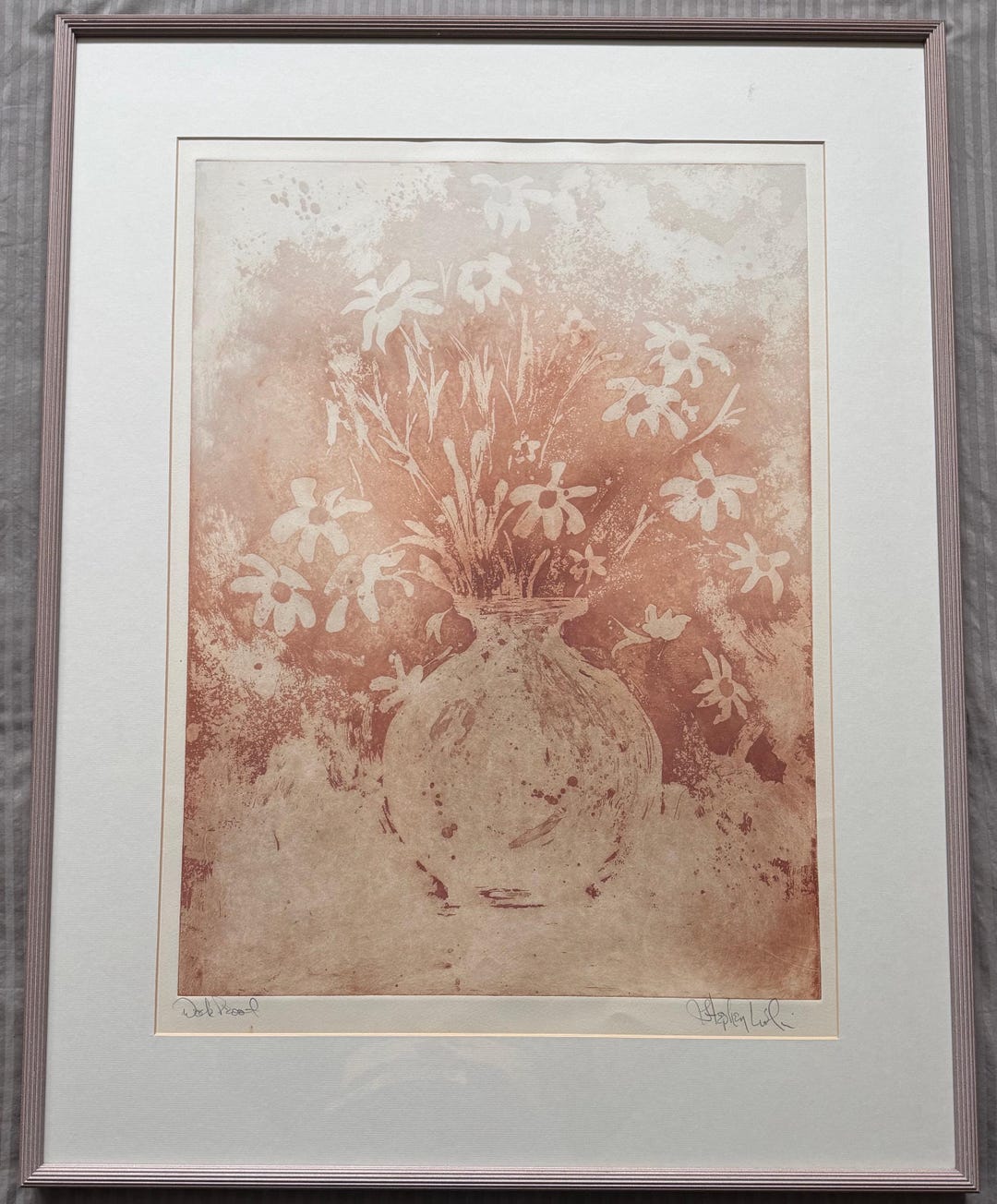 Vintage Still Life Floral Artist Proof Etching Stephen Luskin Art ...