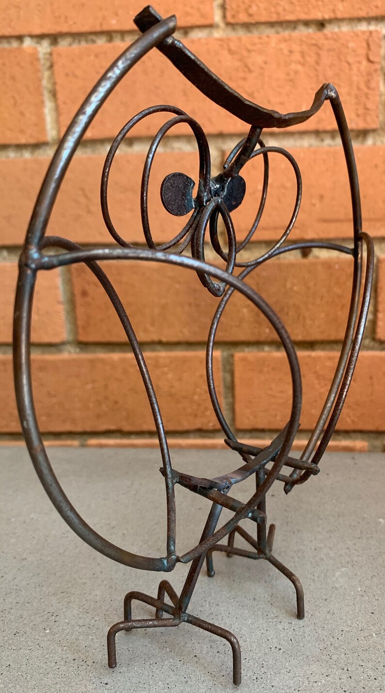 Fun Whimsical Vintage 60s Welded Wire Owl Bird Sculpture Mid - Etsy