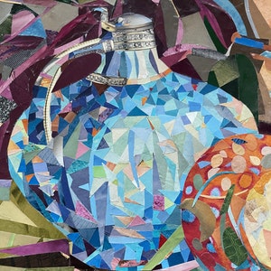 Colorful Contemporary Still Life Paper Collage Assemblage Modern Wall ...