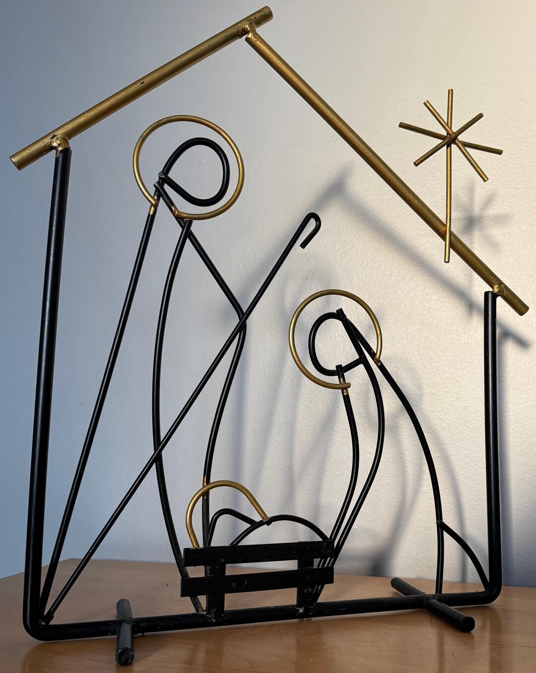 Metal Wire Nativity Scene Christmas Sculptural Modernist Display - Etsy