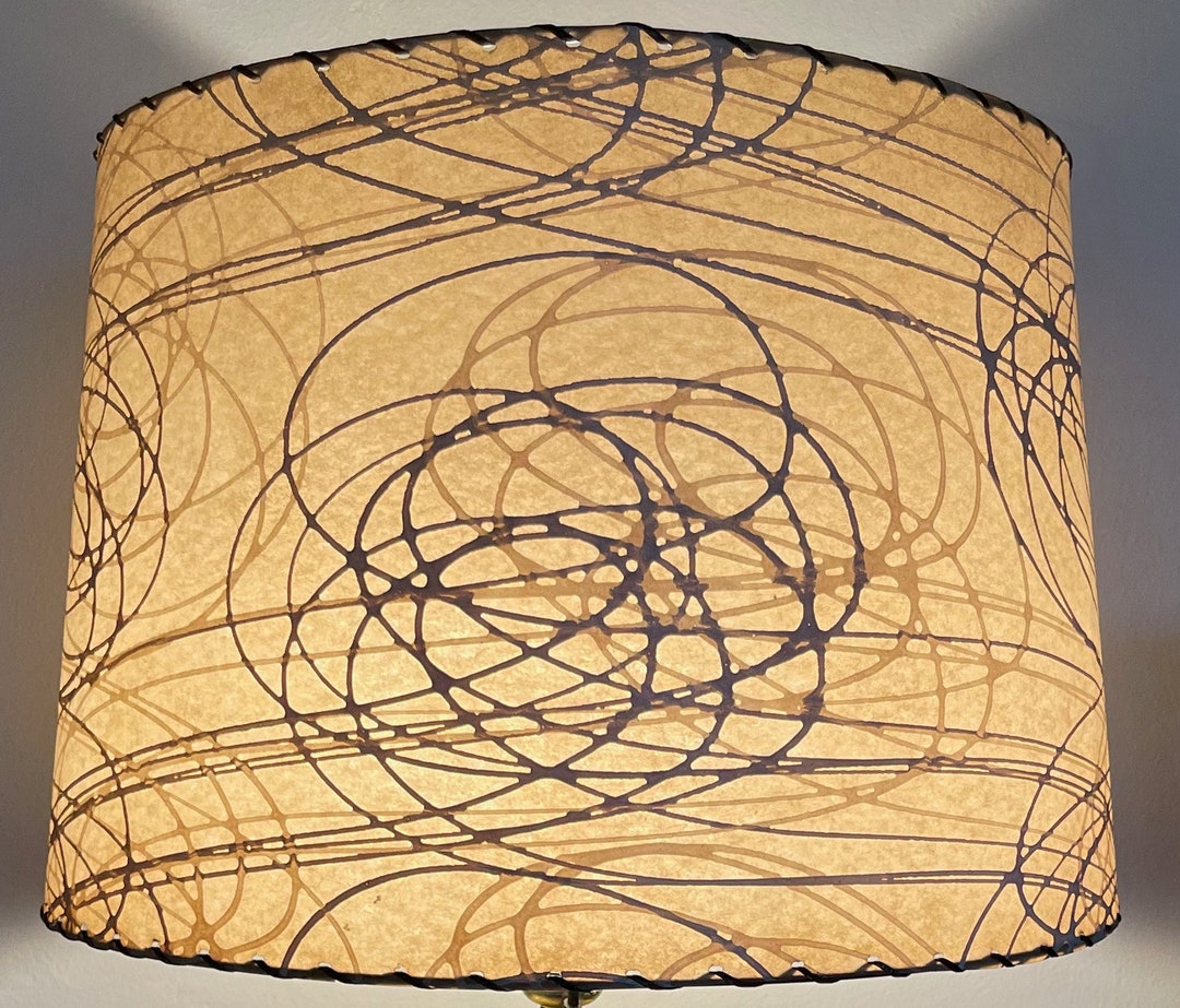 Vintage 1950s 60s Beige Fiberglass Shade Mid Century Modern Lighting ...