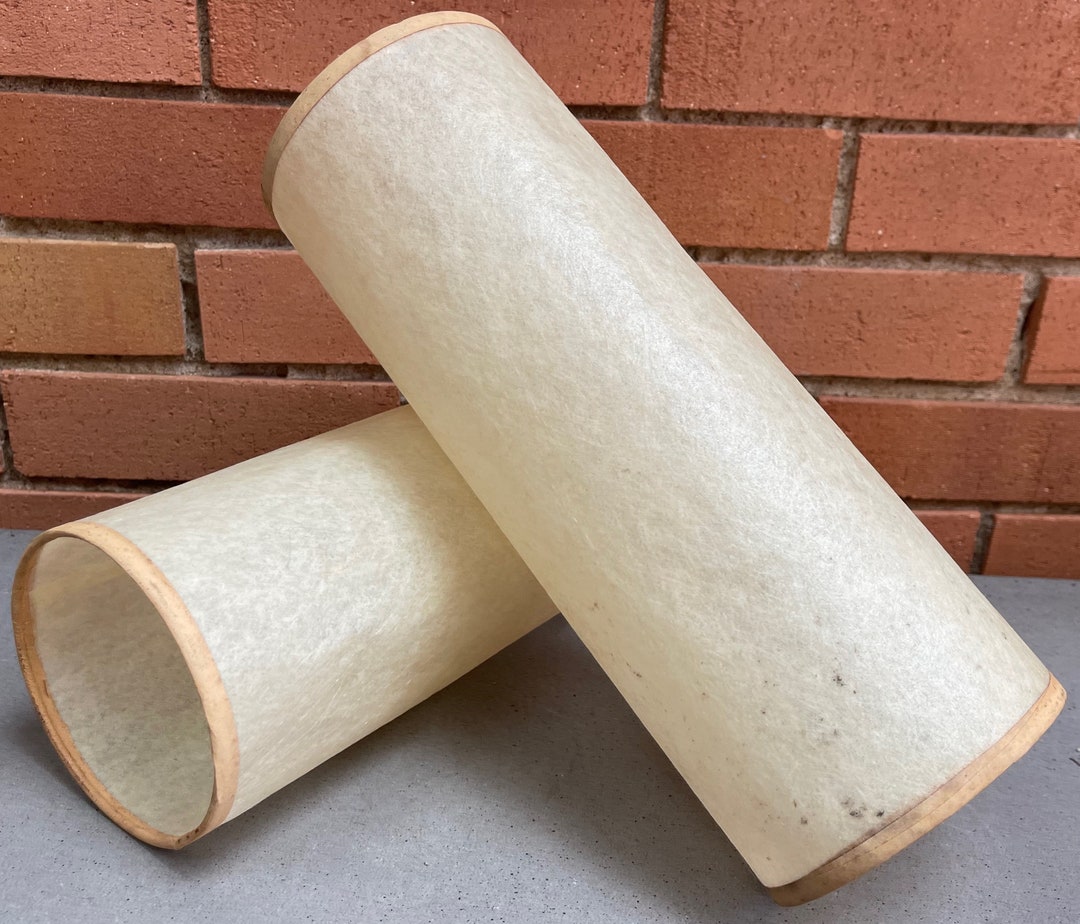 Pair Vintage 50s 60s Cylindrical Fiberglass Shade Inserts Mid Century ...
