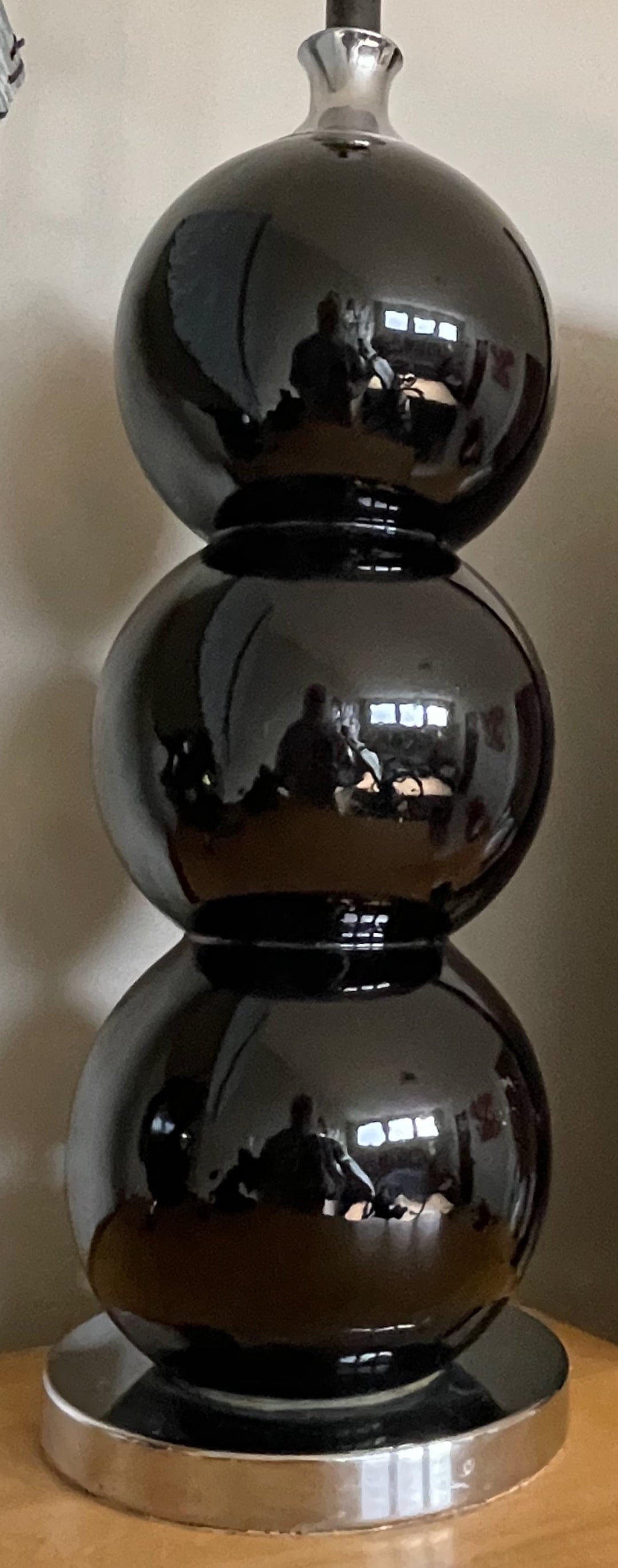 Vintage 1960s Black Glass Stacked Ball Lamp Mid Century Modern ...