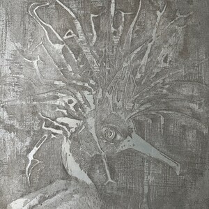Rare Vintage Metal Printing Plate Abstract Birds Charles Shoemaker ...