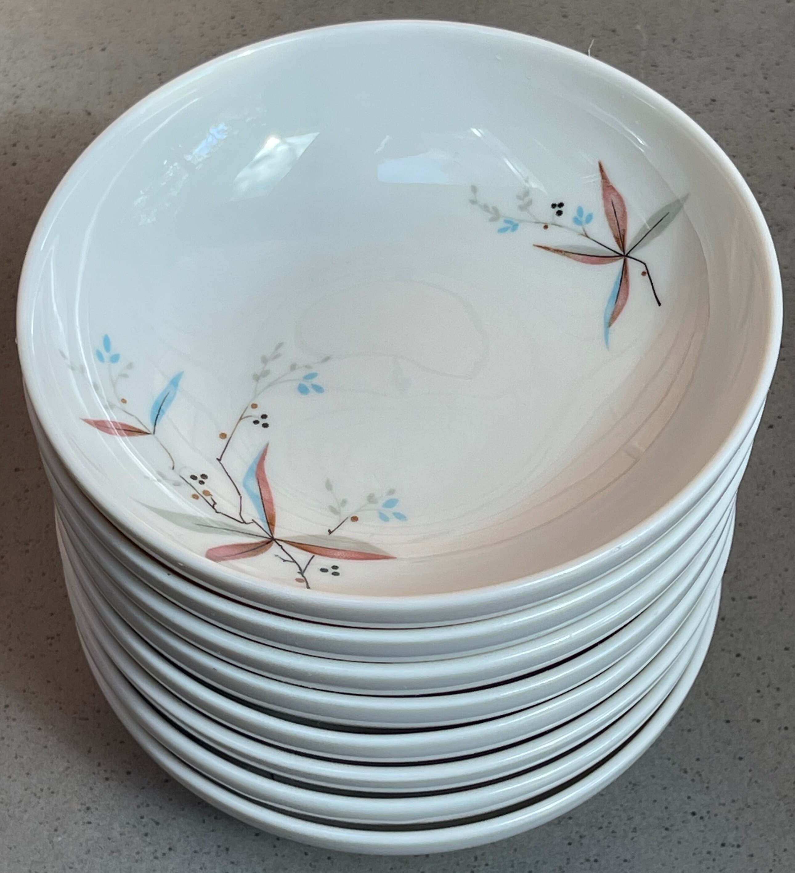 Vintage Syracuse Finesse Carefree China 5.25 Dessert Bowls Mid Century ...