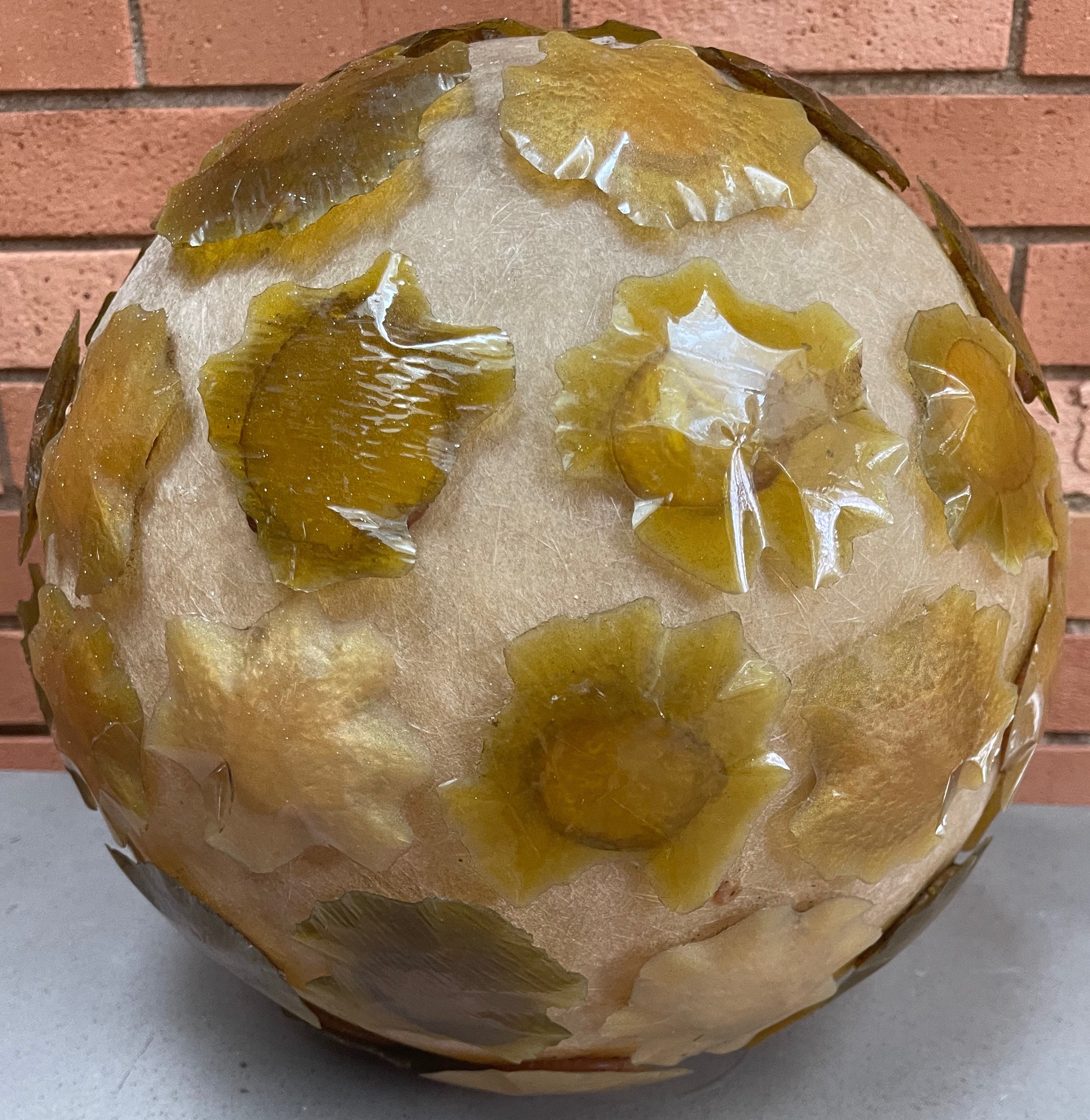 Chunky Vintage Fiberglass Acrylic Ceiling Light Swag Pendant Lamp Mid ...
