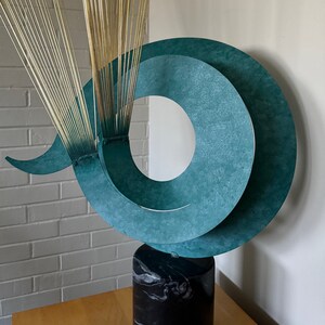 Vintage Kinetic Jeré Mixed Metal Spiral Spokes Sculpture Modern ...