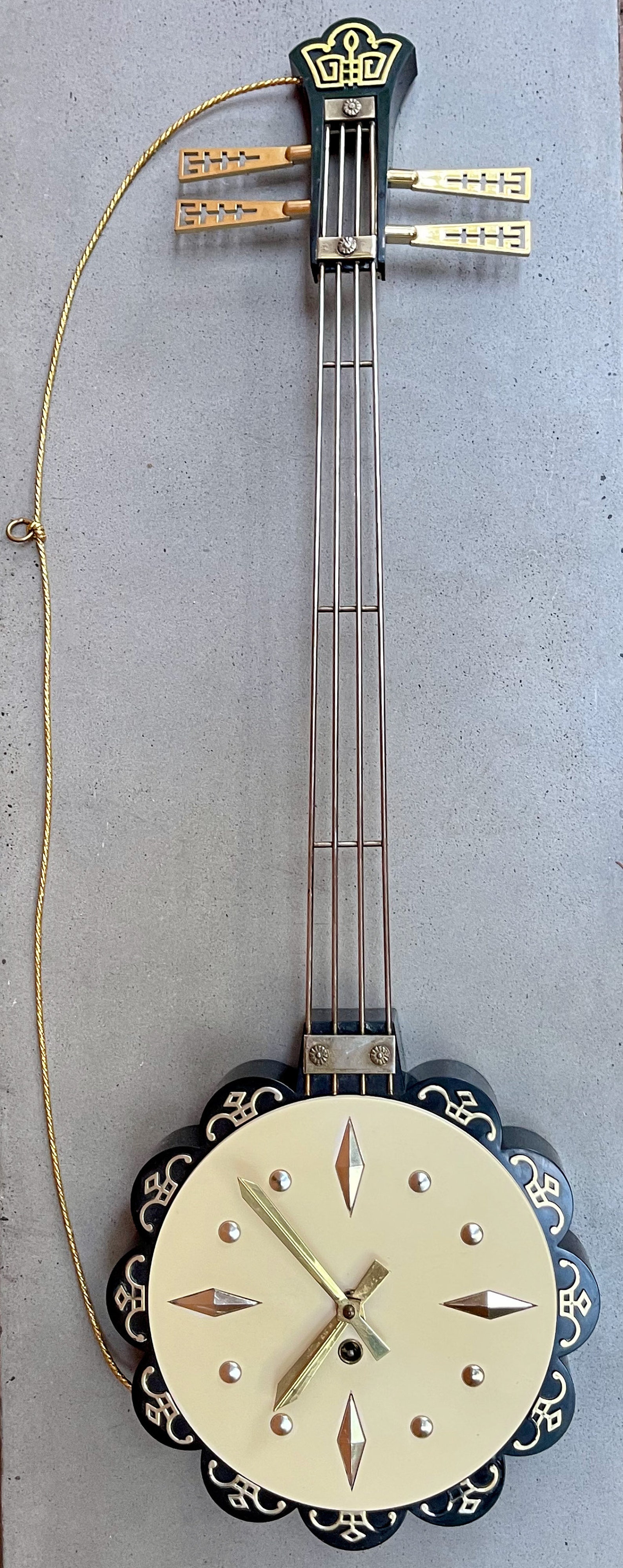Vintage 50s 60s Plastic Metal Banjo Wall Clock Mid Century - Etsy