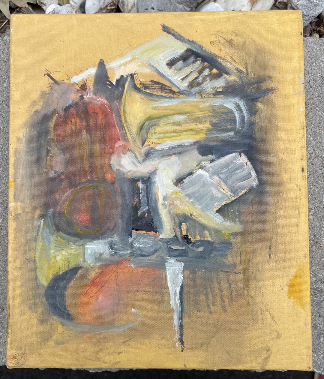 Small Contemporary Abstract Instruments Oil Painting Modern - Etsy