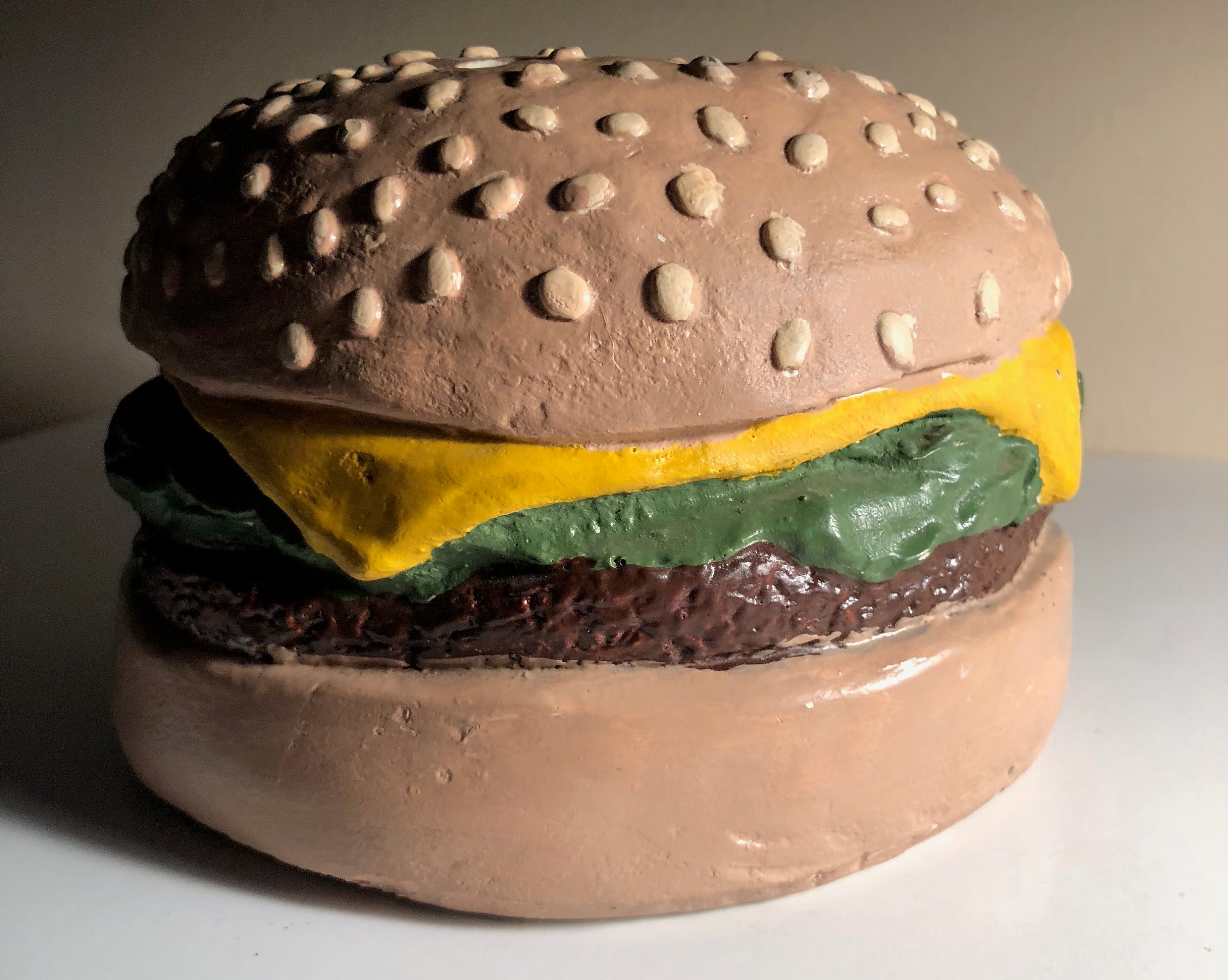 Fun Vintage 70s Chalkware Ceramic Burger Buns Cheeseburger Pen Pencil ...