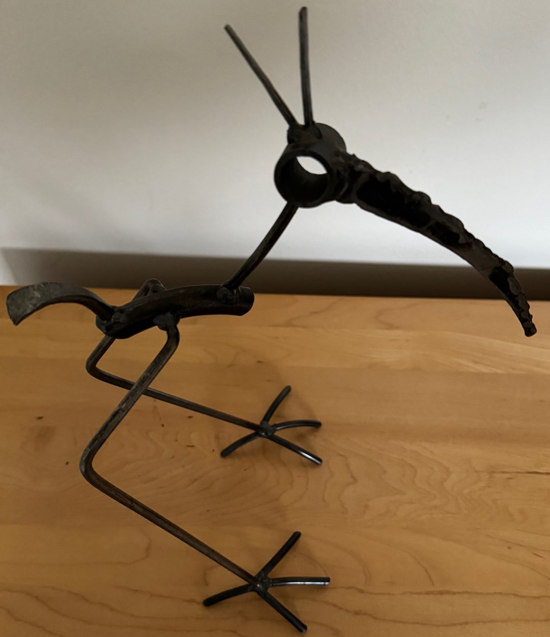 Vintage Metal Bird Stork Sculpture Modern Art Object Shoemaker Mid ...