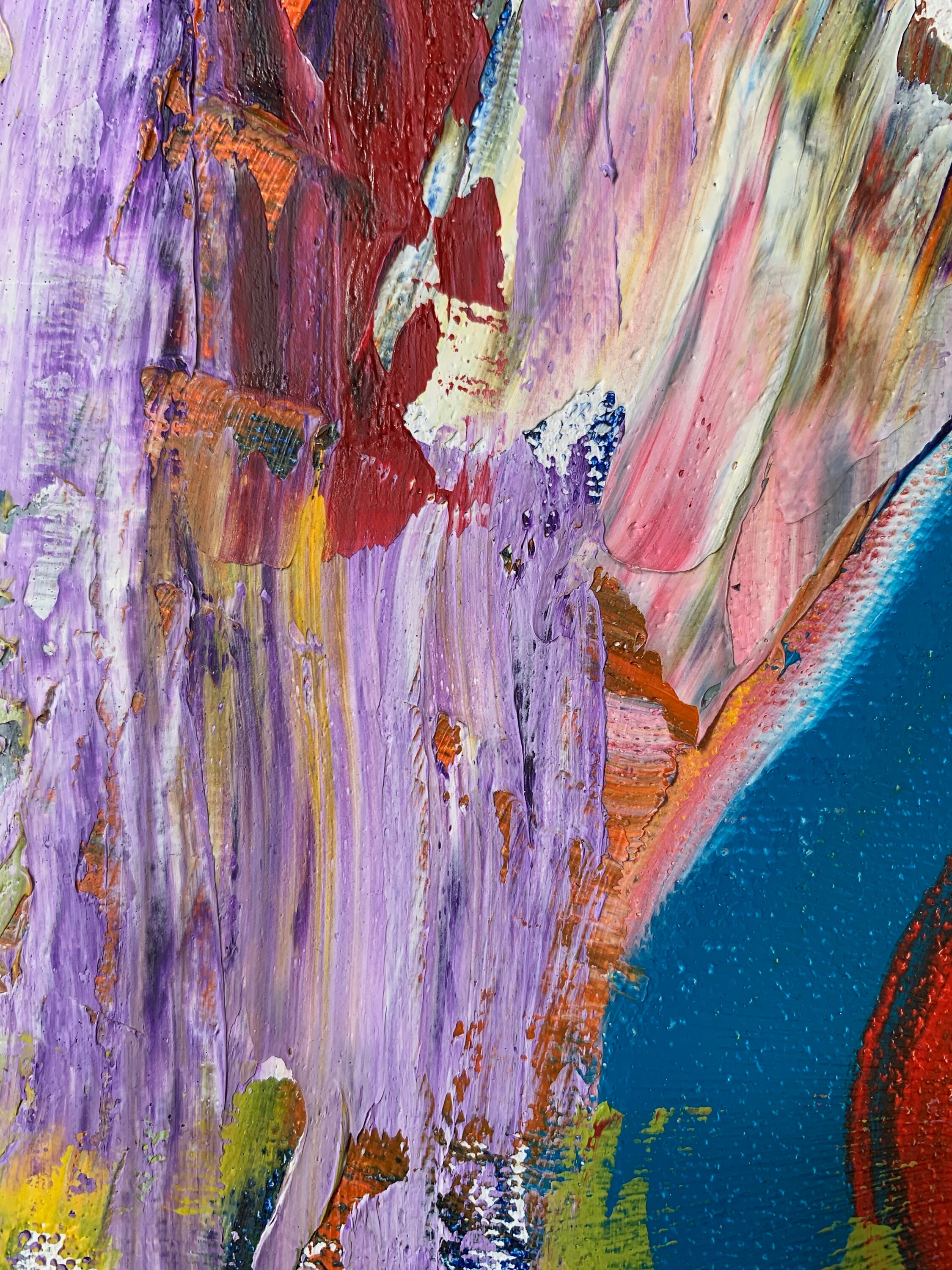 Unique and Colorful Textured Abstract Oil Painting Wall Hanging Modern ...