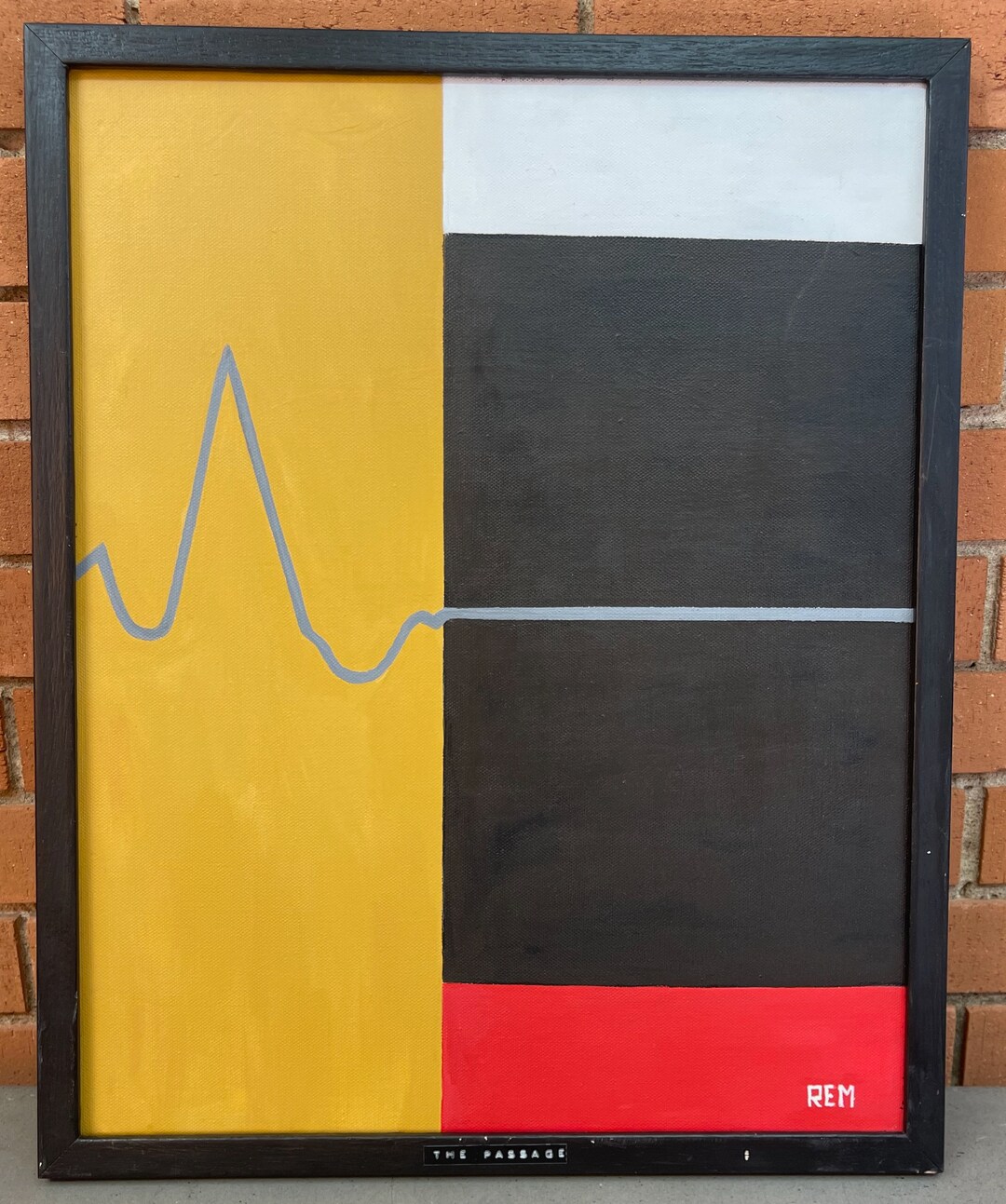 Vintage 70s 80s Geometric Shapes Abstract Painting Art Wall Hanging ...