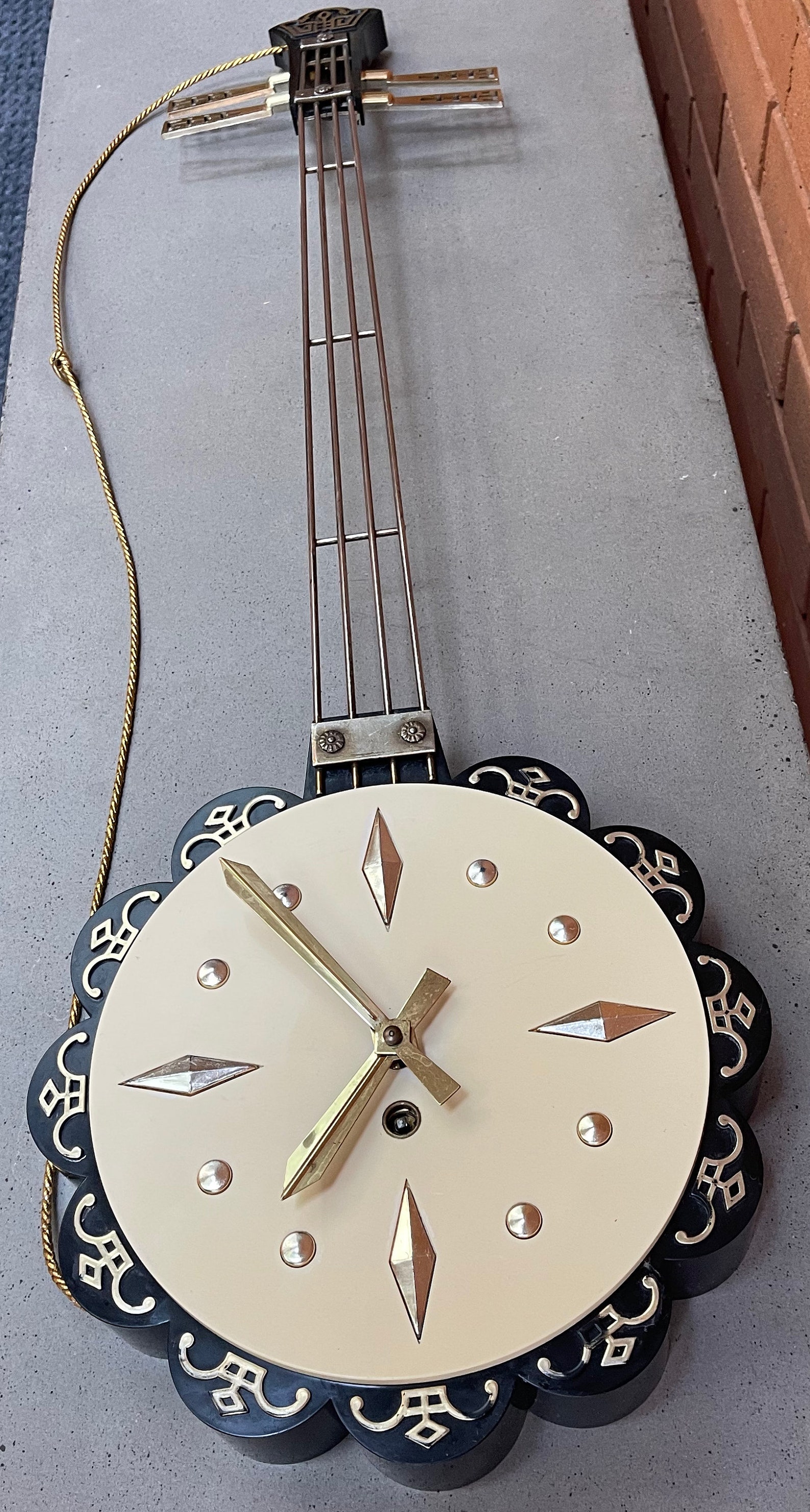 Vintage 50s 60s Plastic Metal Banjo Wall Clock Mid Century - Etsy