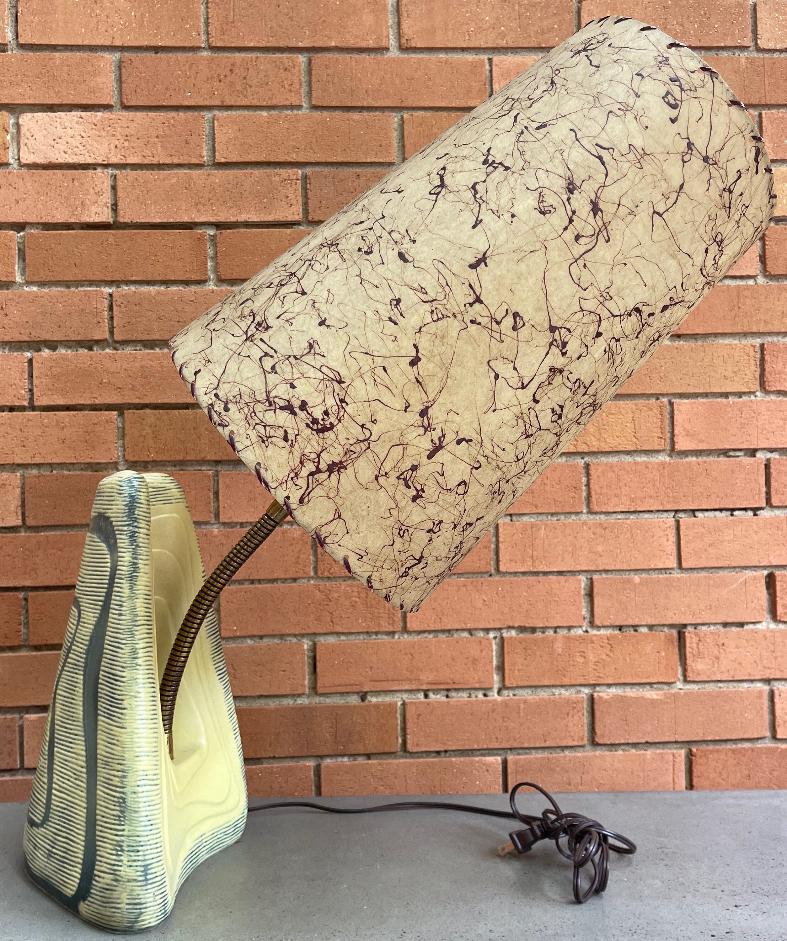 Vintage 1950s Freeform Amoeba Biomorphic Gooseneck Ceramic Lamp ...