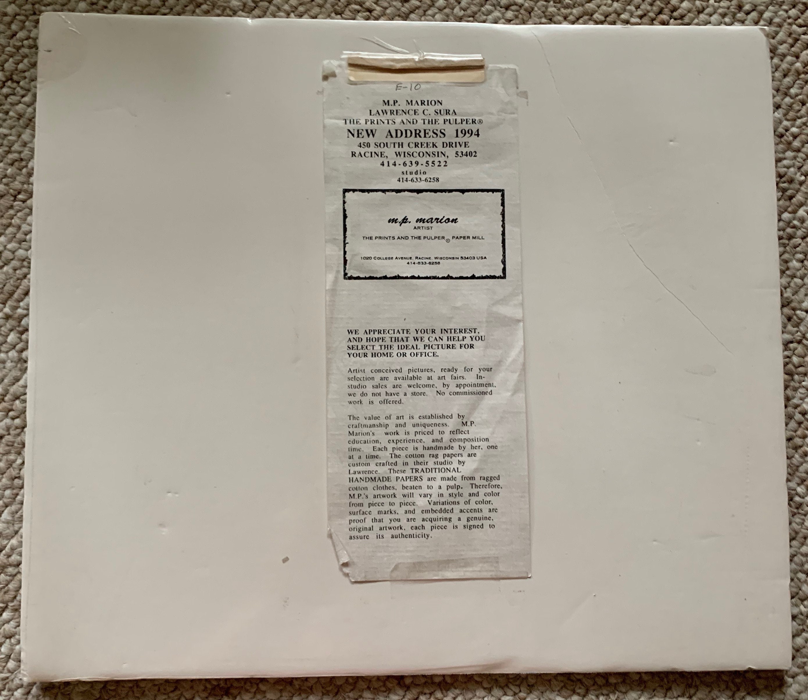 Vintage M.P. Marion Prints and Pulper Paper Mill Collage Mixed Media ...