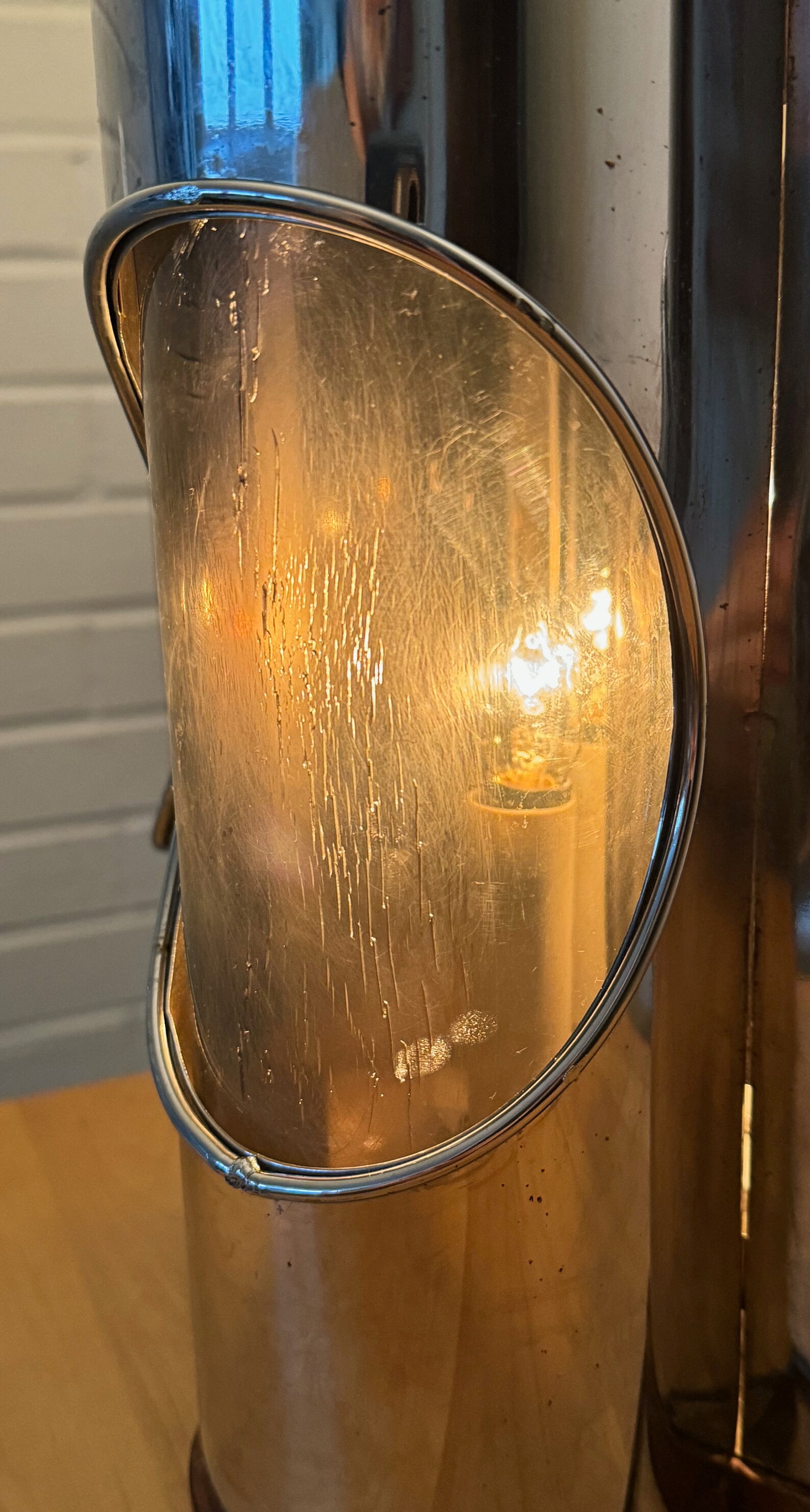 Vintage Chrome Cylinder Wood Clover Lamp Mid Century Modern MCM ...