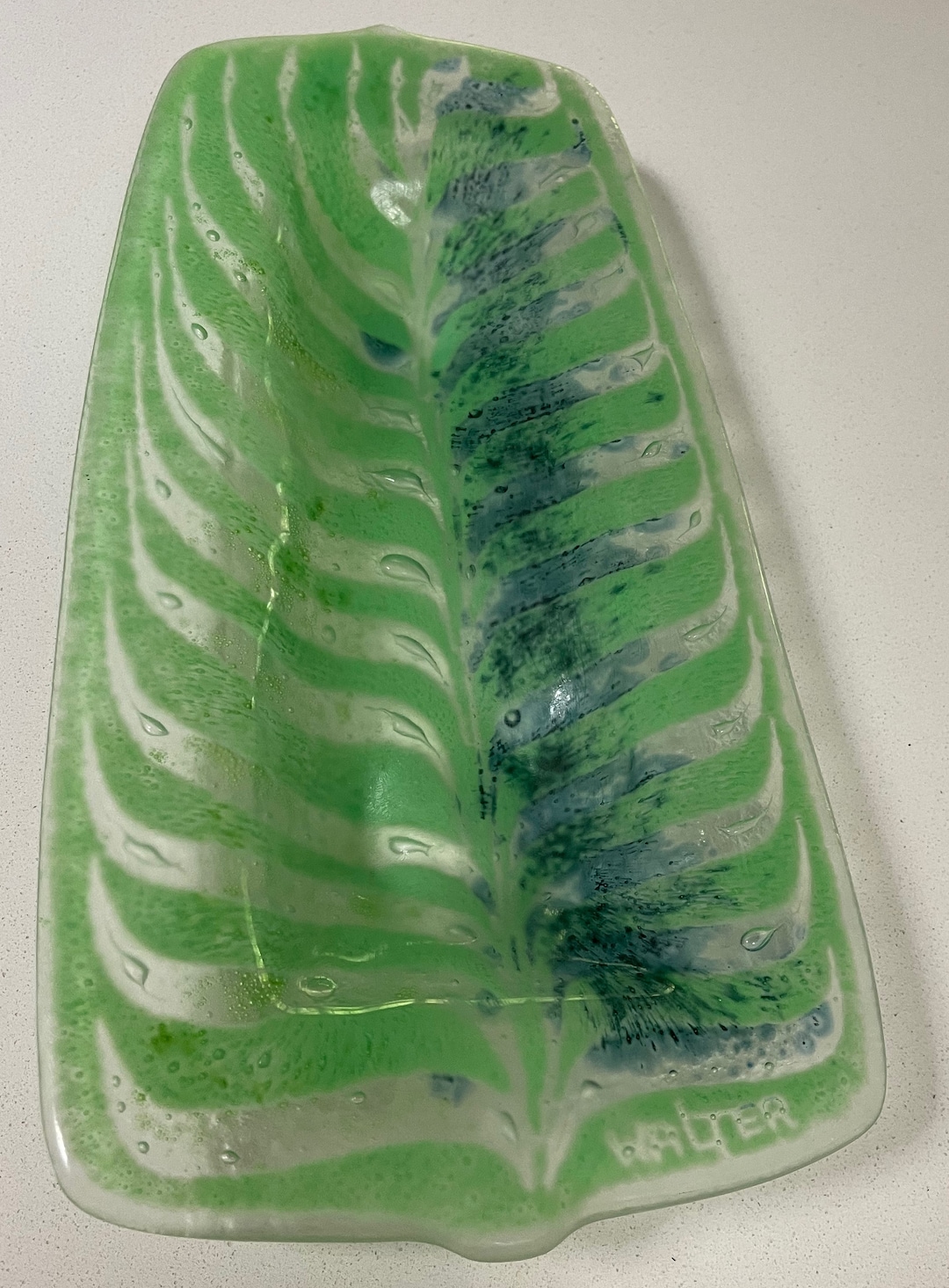 Vintage Edwin Walter Studio Fused Art Glass Decorative Dish Modern ...