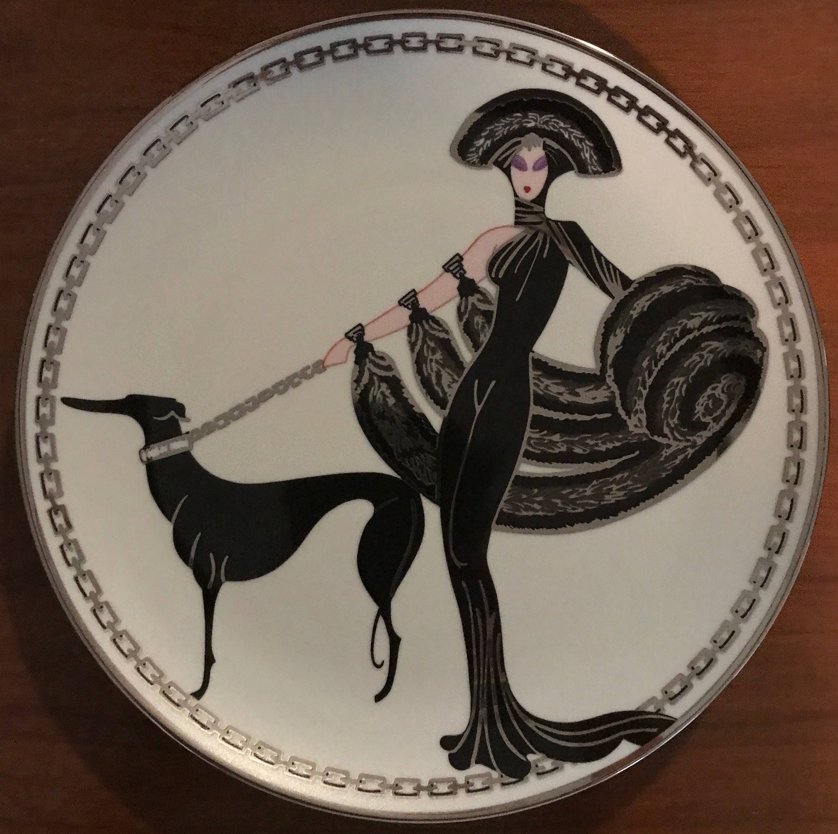 Round Retro House Of Erte 8.25 Decorative Porcelain Collector Plate ...