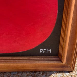 Vintage Abstract Shapes Acrylic Painting Modern Art Wall Hanging Signed ...