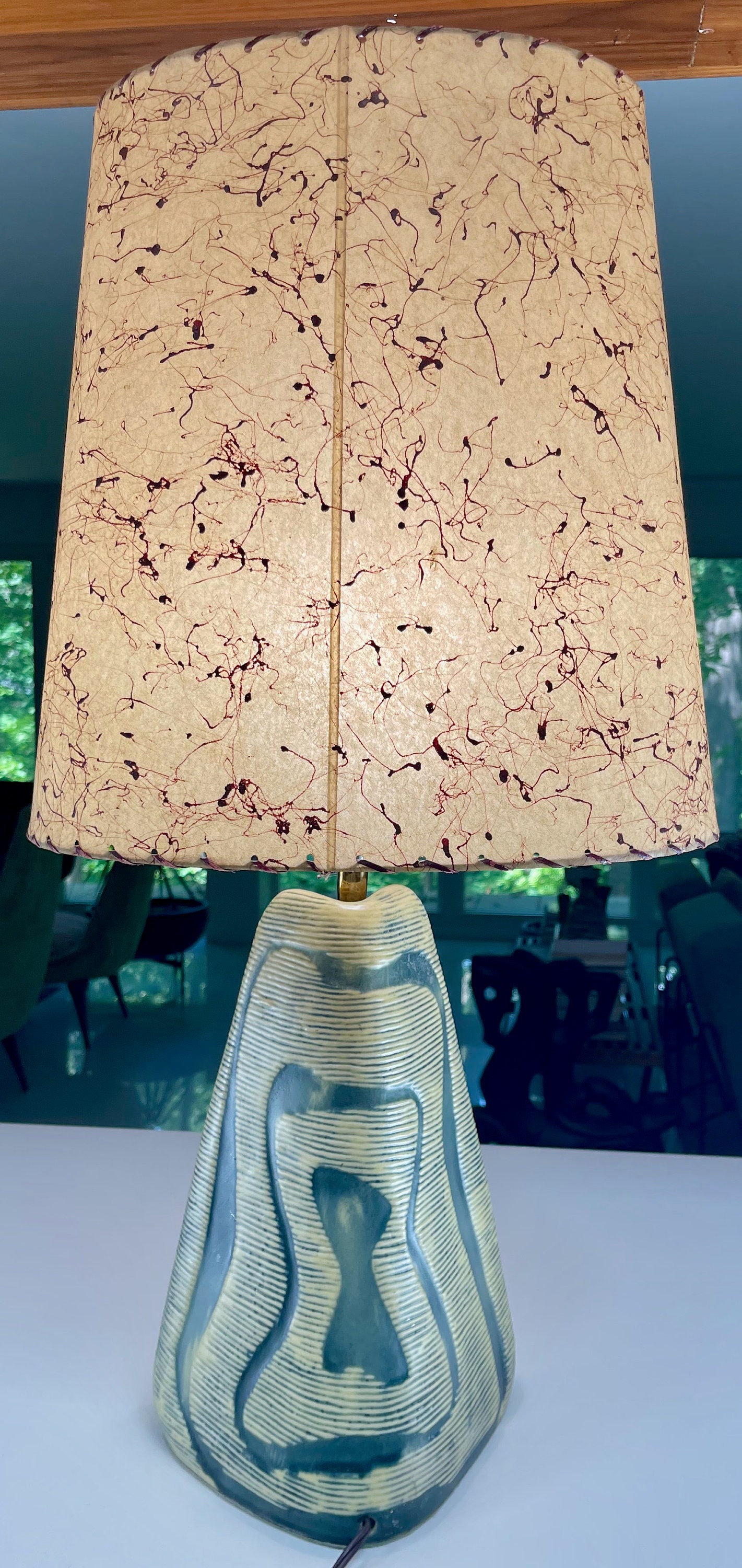 Vintage 1950s Freeform Amoeba Biomorphic Gooseneck Ceramic Lamp ...