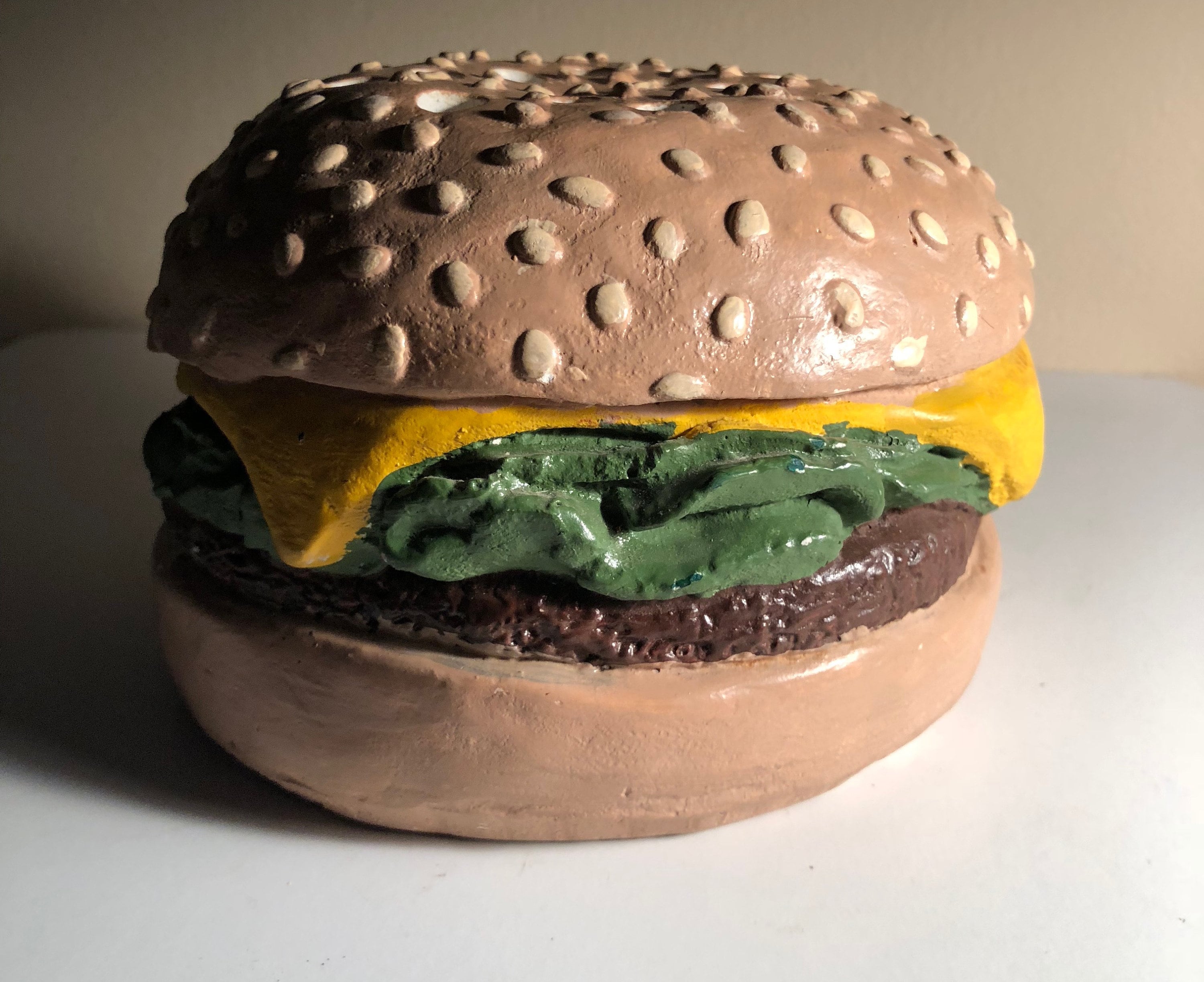 Fun Vintage 70s Chalkware Ceramic Burger Buns Cheeseburger Pen Pencil ...