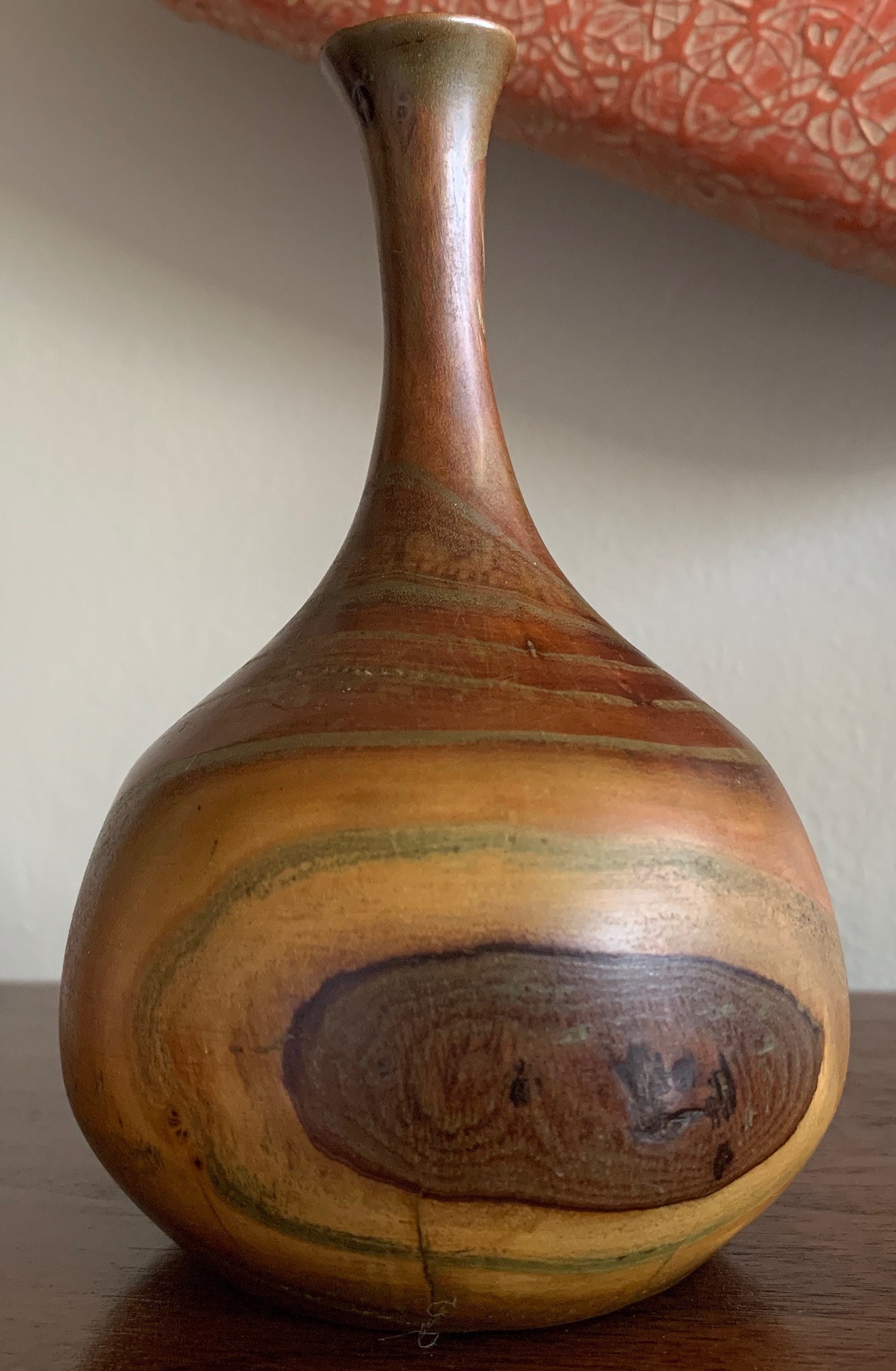 Beautiful Vintage 70s Decorative Hand Turned Sculptural Wood Vase ...