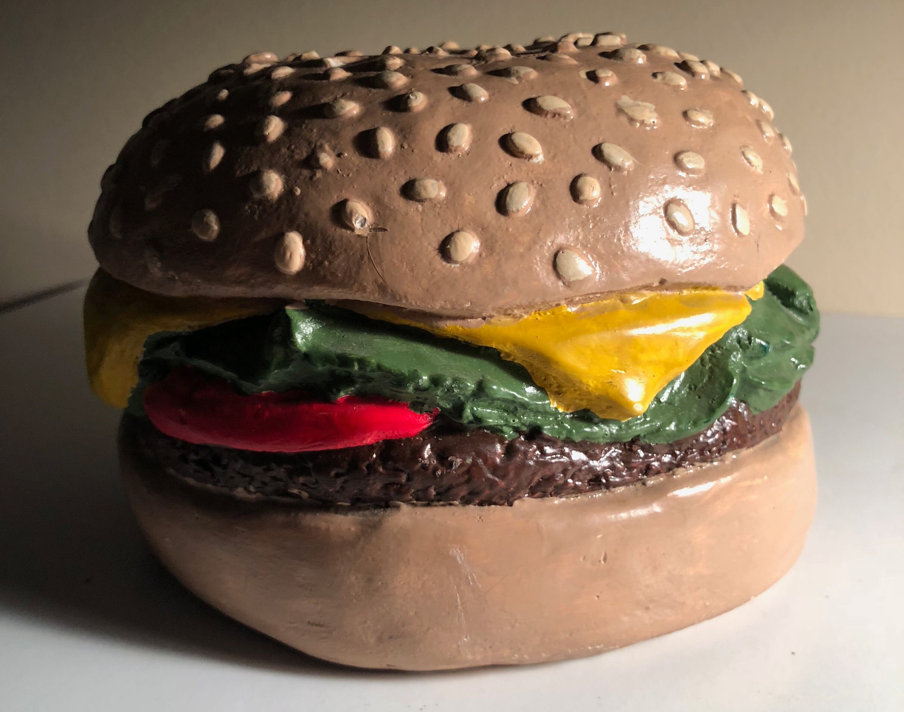 Fun Vintage 70s Chalkware Ceramic Burger Buns Cheeseburger Pen Pencil ...