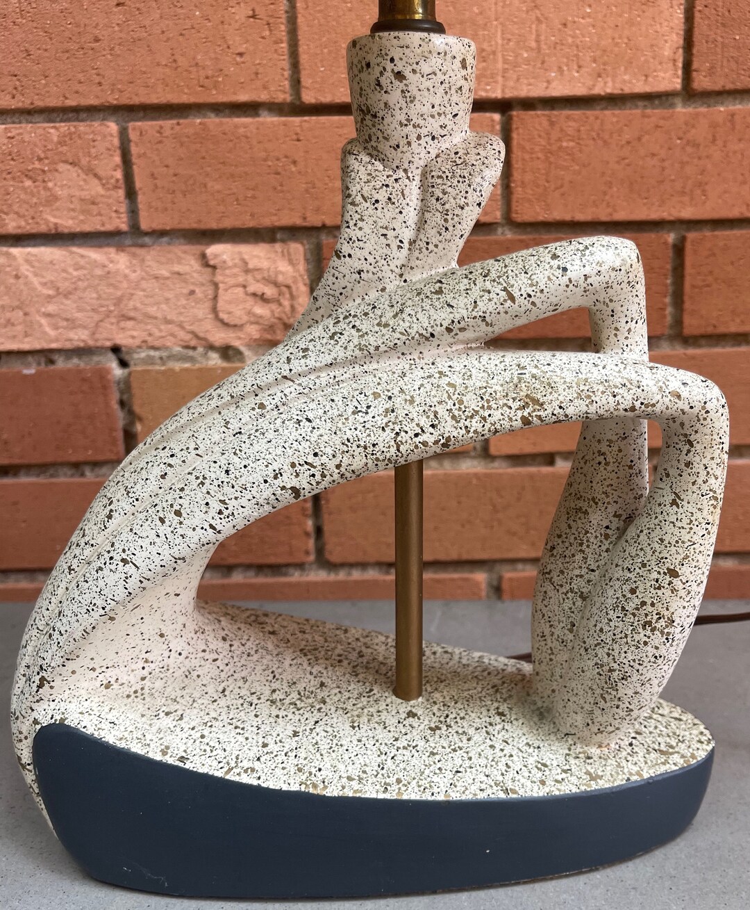 Vintage 50s Biomorphic Plaster Lamp Fiberglass Shade Atomic Era Mid ...