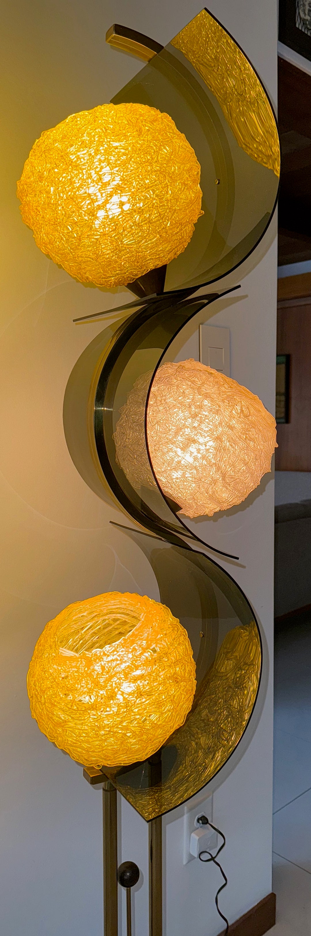 Vintage 1960s Spaghetti Shade Acrylic Floor Lamp Mid Century MCM Modern ...