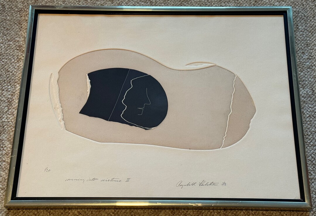 Vintage Abstract 1970s Embossed Lithograph Print Modern Art Wall ...