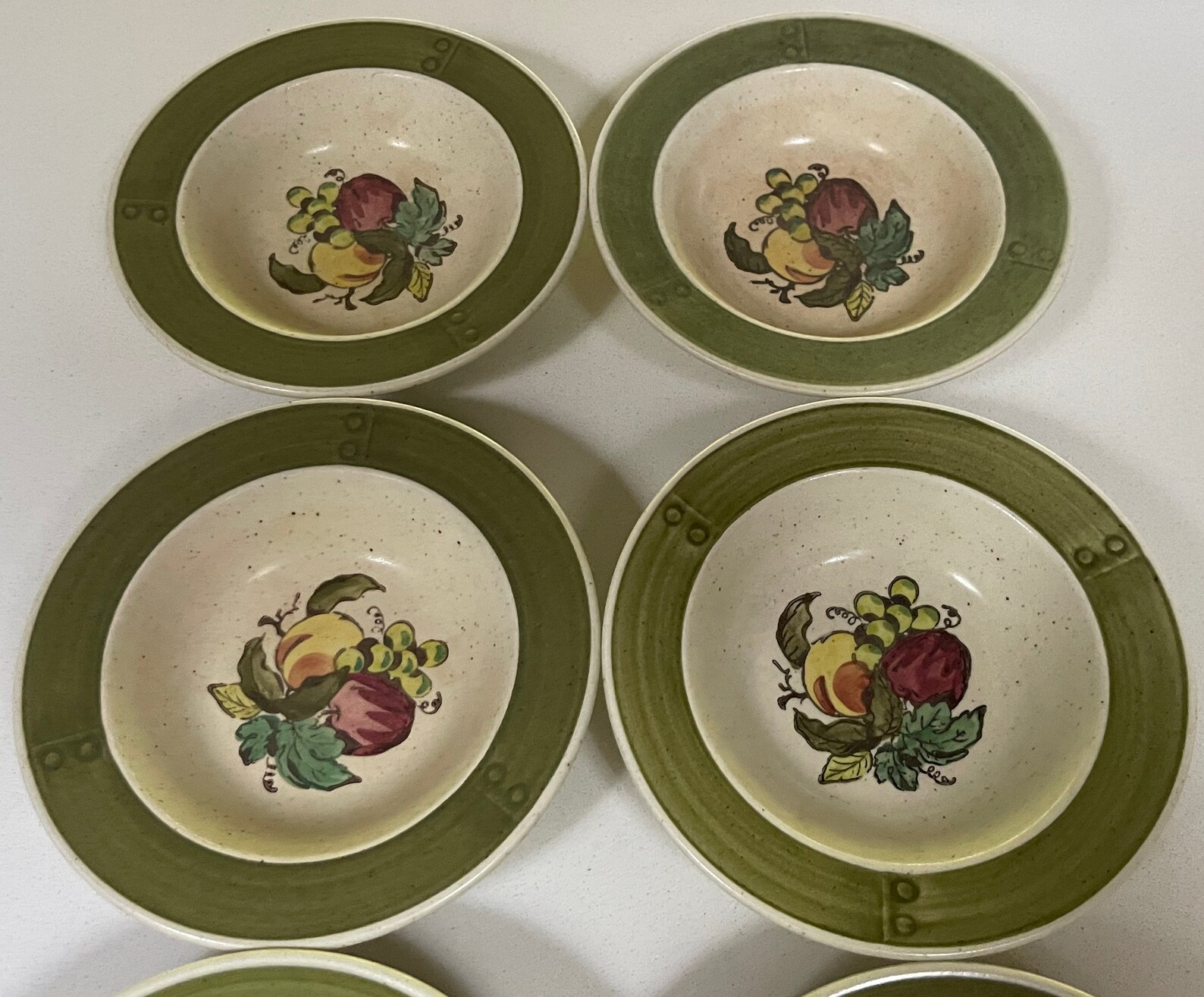 Set 8 Vintage Metlox Poppytrail Provincial Fruit Berry Bowls California ...