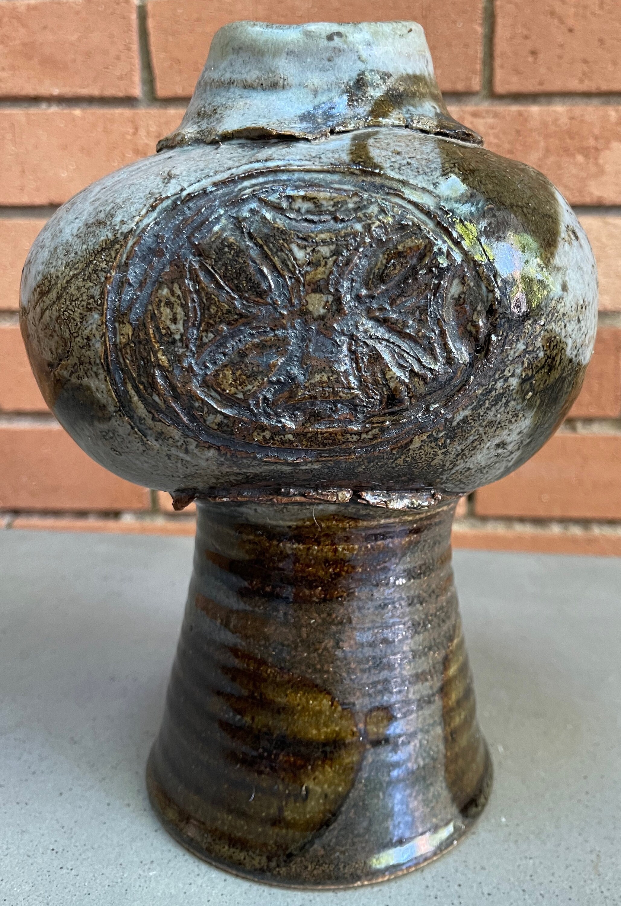 Unique Vintage 70s Studio Pottery Decorative Vase Modern Stoneware ...