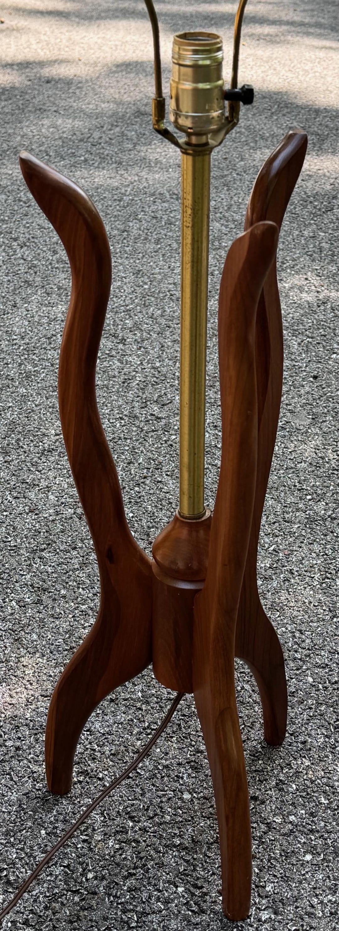 Vintage MCM Sculptural Bruce Industries Wood Lamp Modern Lighting 1970s ...