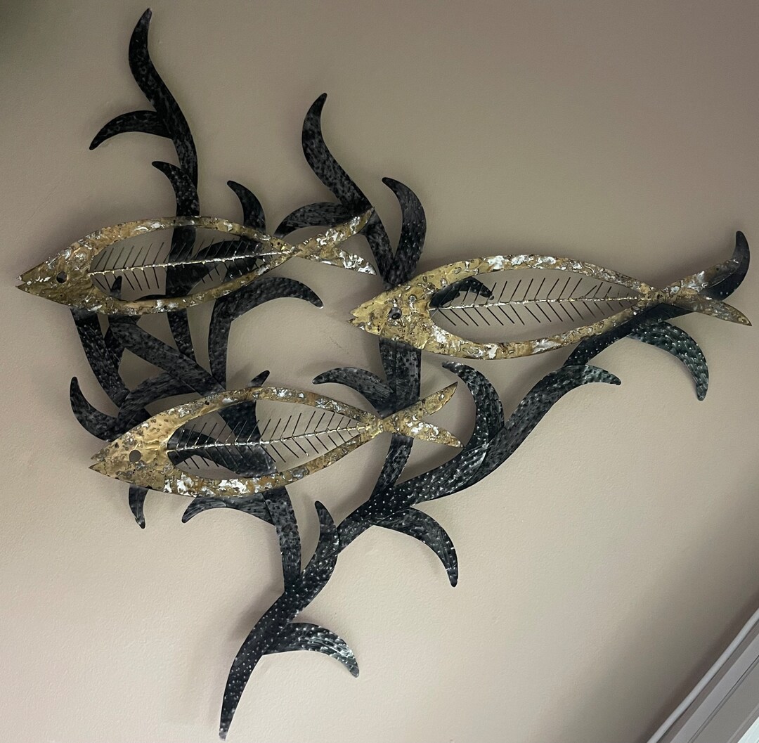 Vintage Curtis Jeré Sculptural Atomic Fish Metal Wall Hanging Modern ...