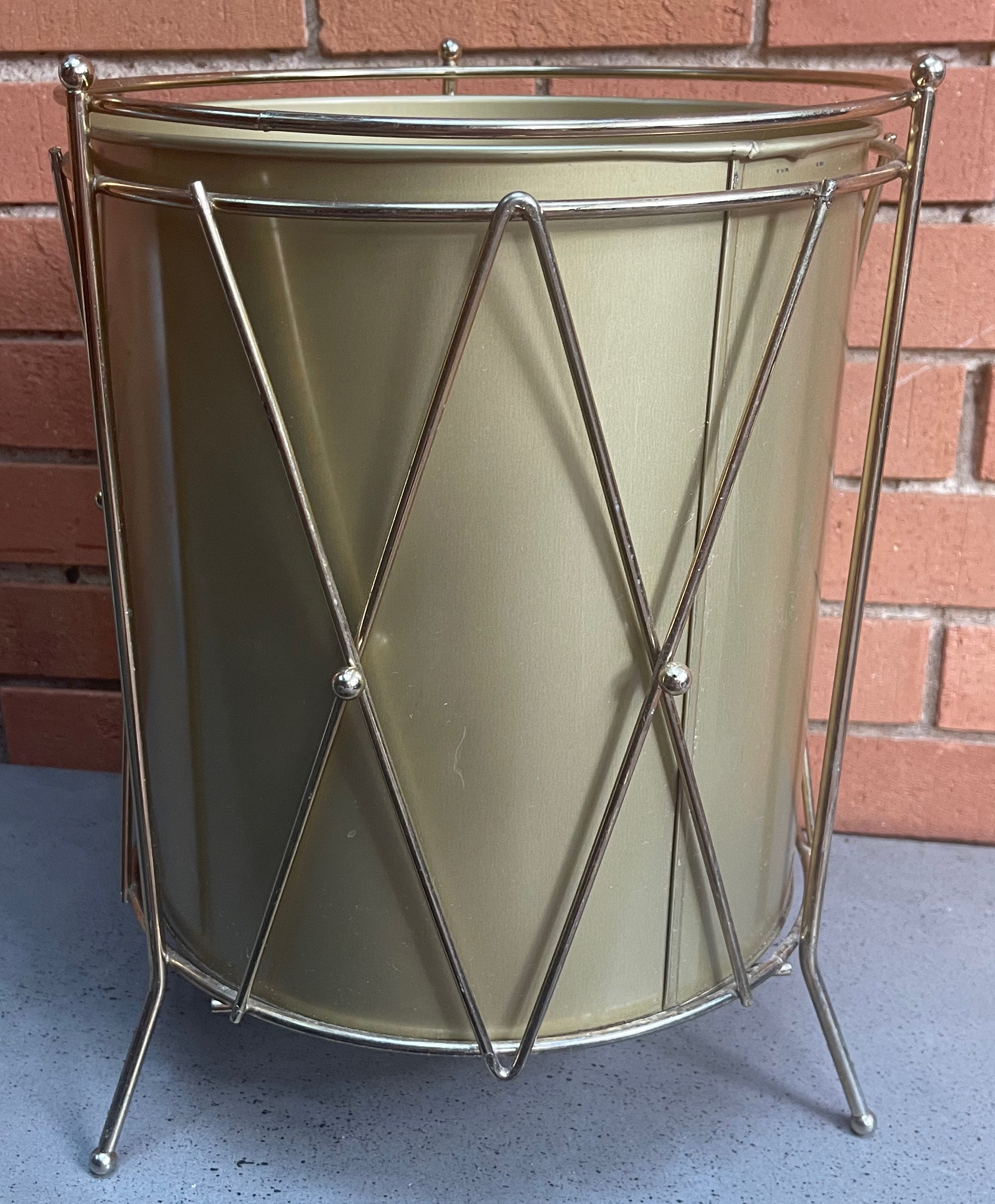 Vintage Metal Trash Can