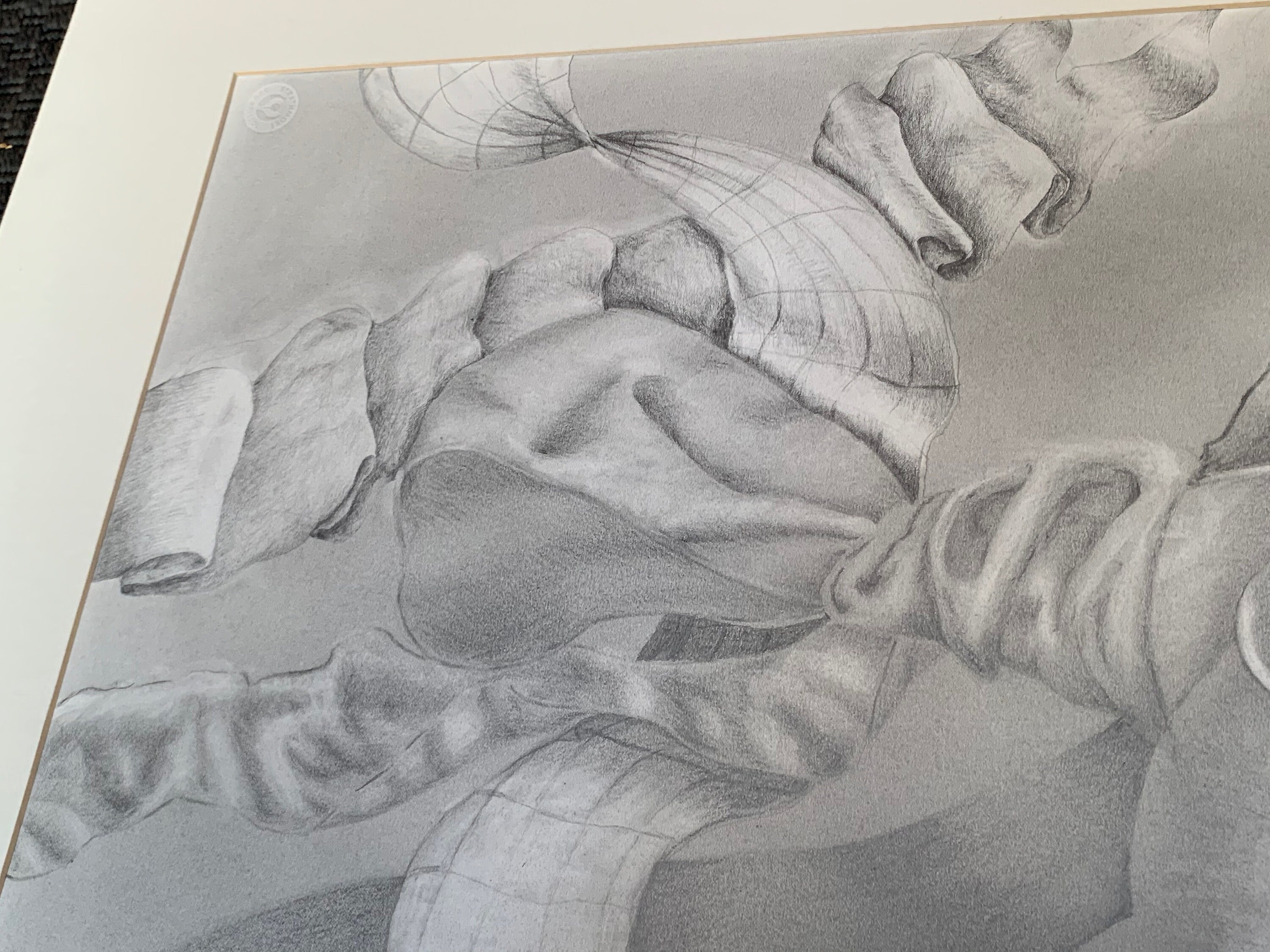 Vintage Abstract Pencil Drawing Illustration Mid Century Etsy