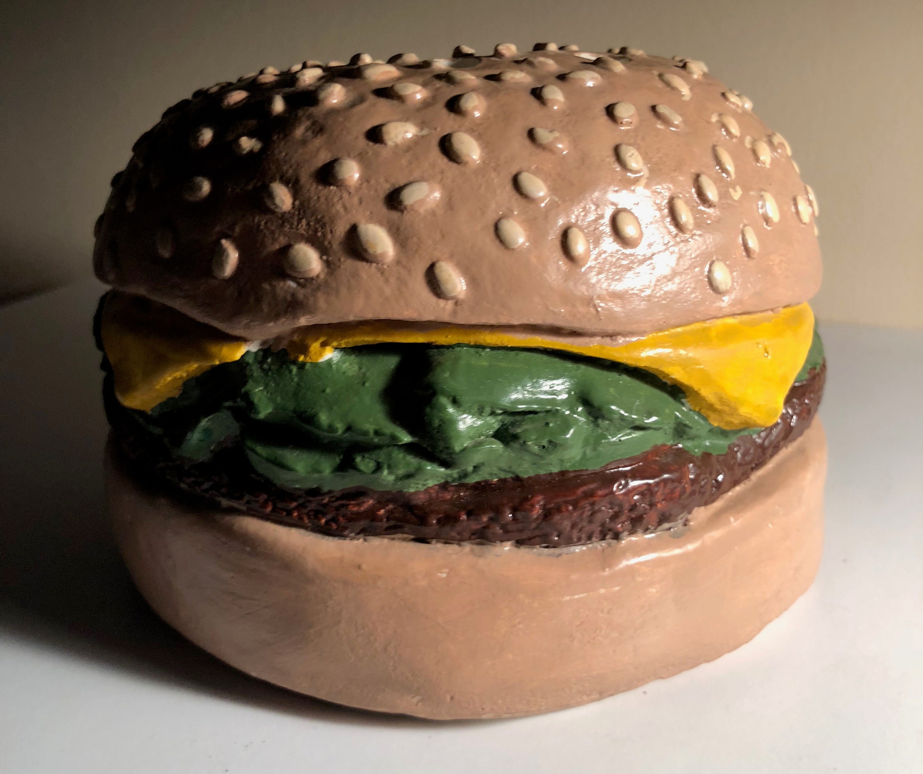 Fun Vintage 70s Chalkware Ceramic Burger Buns Cheeseburger Pen Pencil ...