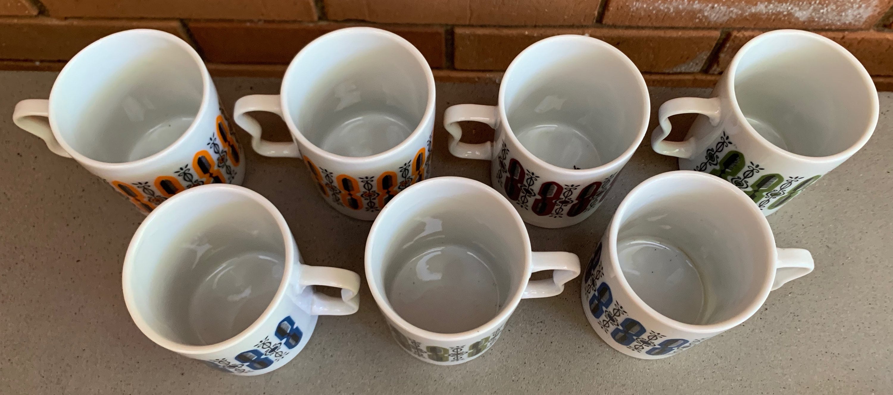 Nice Vintage 60s Trimont Ware Japan Coffee Mugs Cups Ceramic Mid ...