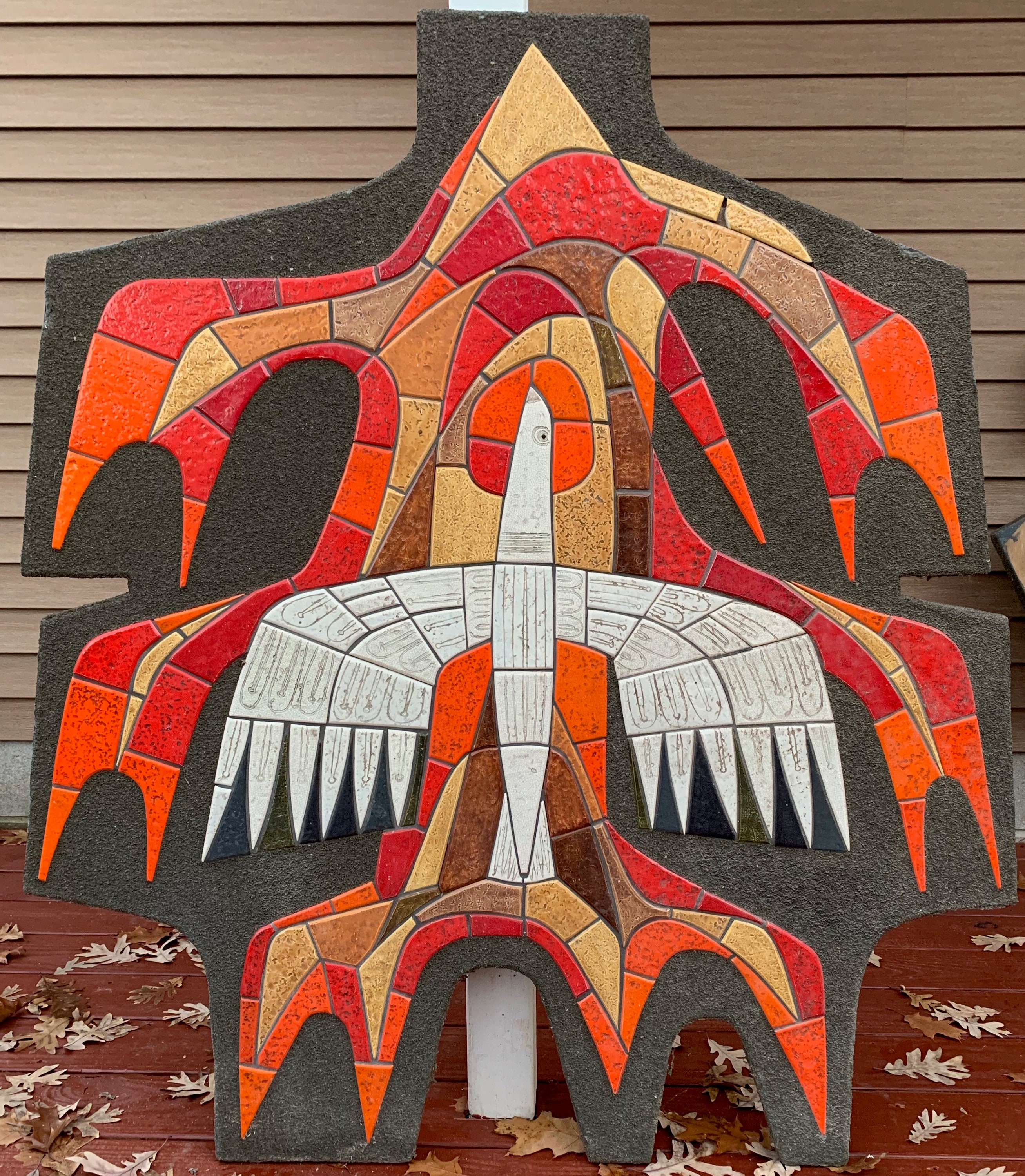 Large One-Of-A-Kind Vintage 60s Religious Mosaic Tile Wall Hanging Mid ...