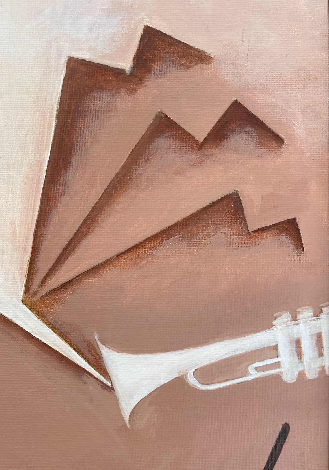 Vintage 70s 80s Abstract Instruments Instrument Painting Art Wall ...